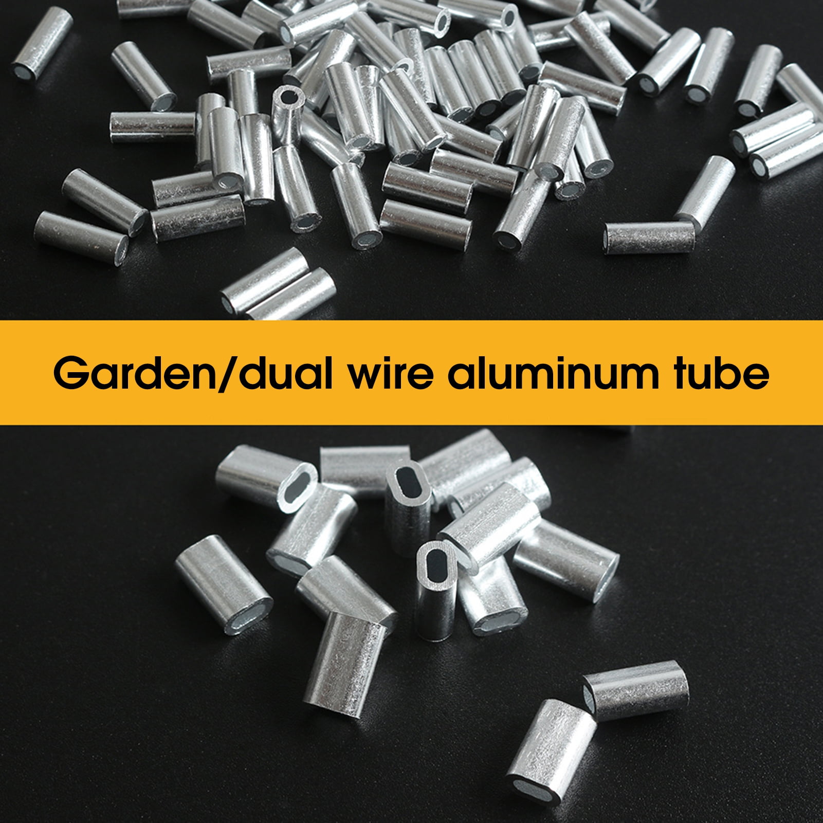 NIBOLOG 50Pcs Solid Fishing Line Tube Single Double Barrel Aluminium ...