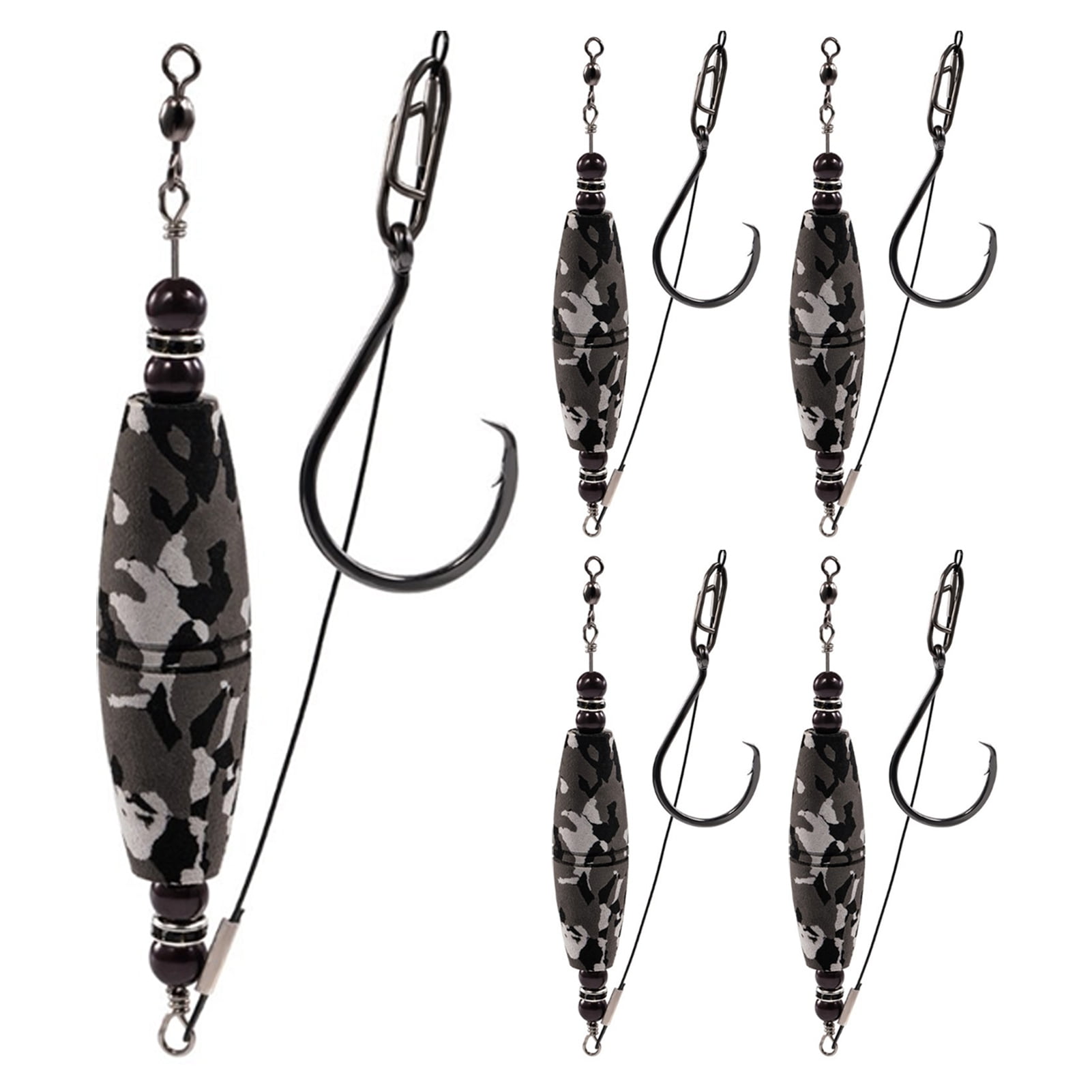 NIBOLOG 5Pcs Catfish Float Rig Kit with Sharp Hook Crane Swivel Coated ...