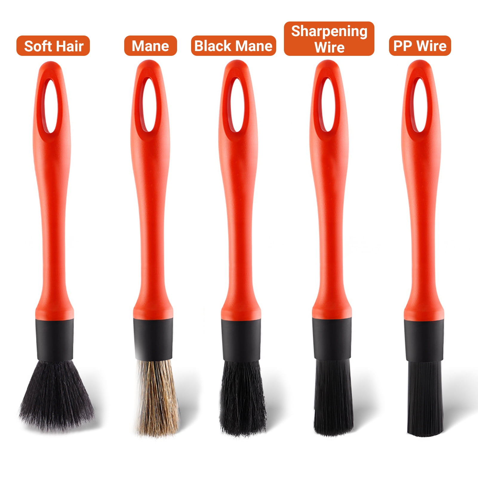 NIBOLOG 5Pcs Detailing Brush Set - Safe and Effective Cleaning, Wheels ...