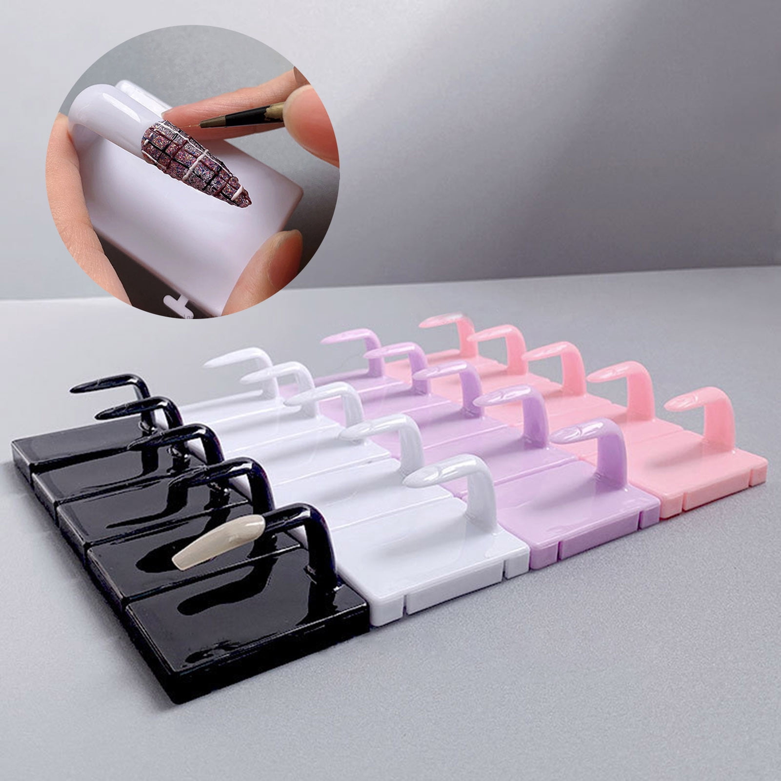 NIBOLOG 5Pcs/Set Nail Display Holder Professional Artwork Practice ...