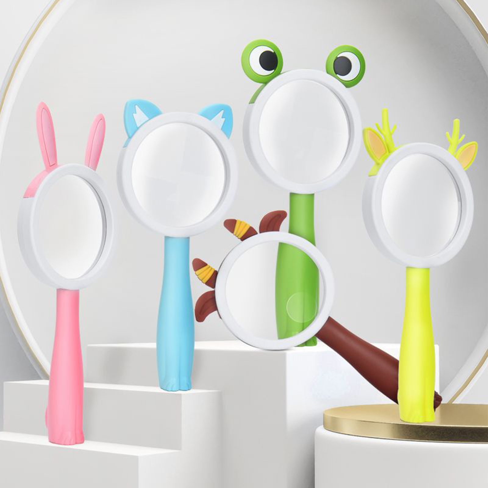 NIBOLOG 5X 10X Creative Children Magnifier Animal Design Convenient to ...