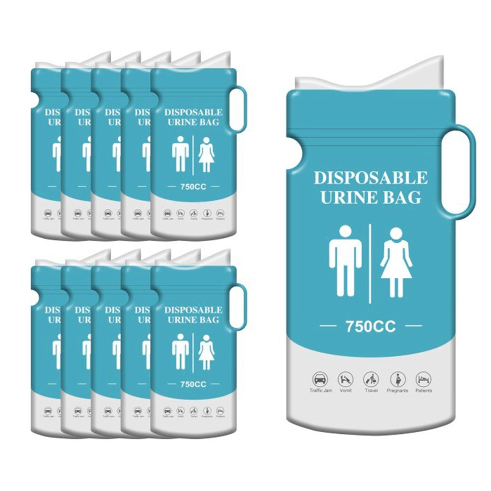 NIBOLOG 6/12/24 Pcs 750ML Disposable Urinal Bag Leak Proof Eco-Friendly ...