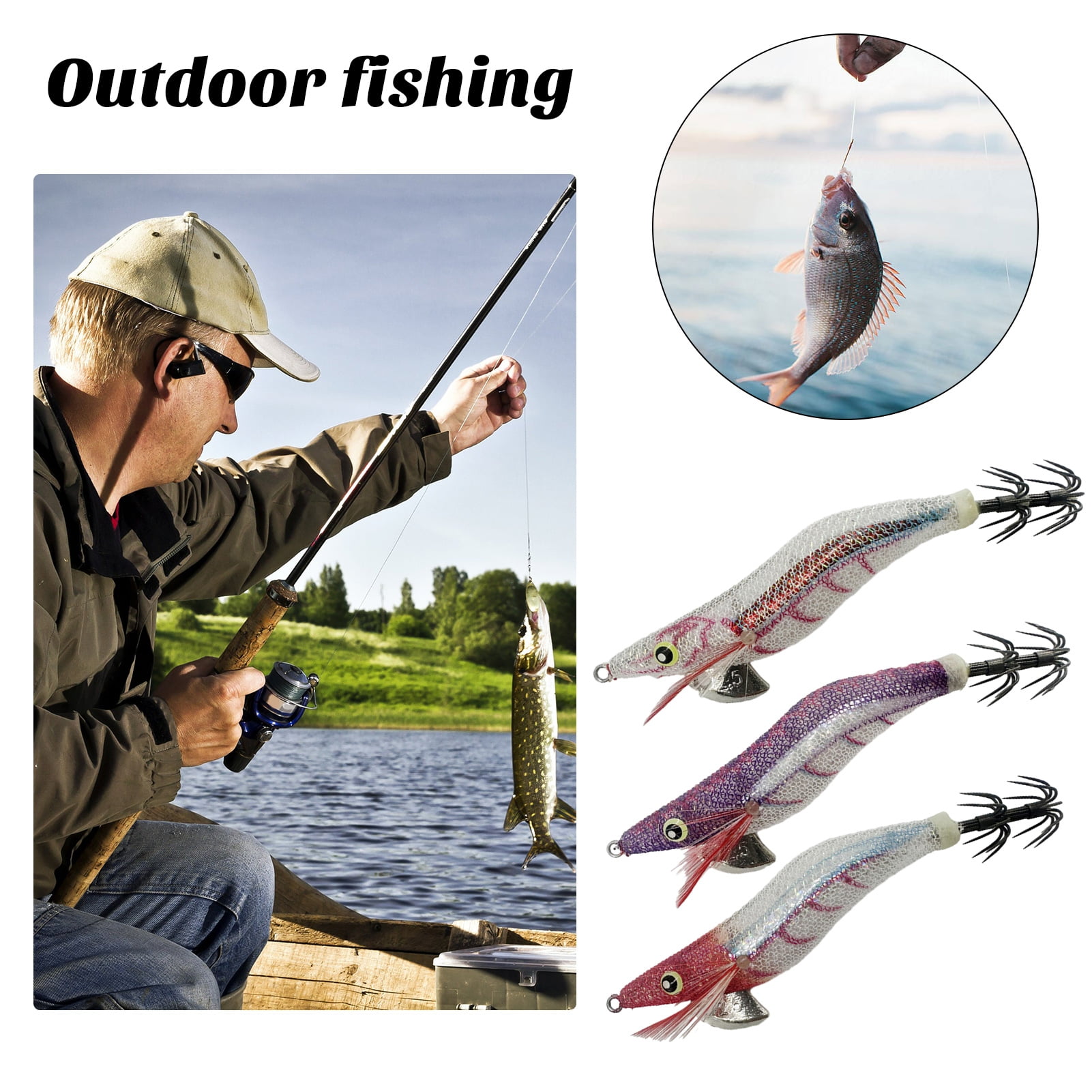 NIBOLOG 6/7/8CM Shrimp Fishing Lure with Sharp Squid Hook Glow in The Dark Realistic Freshwater ...