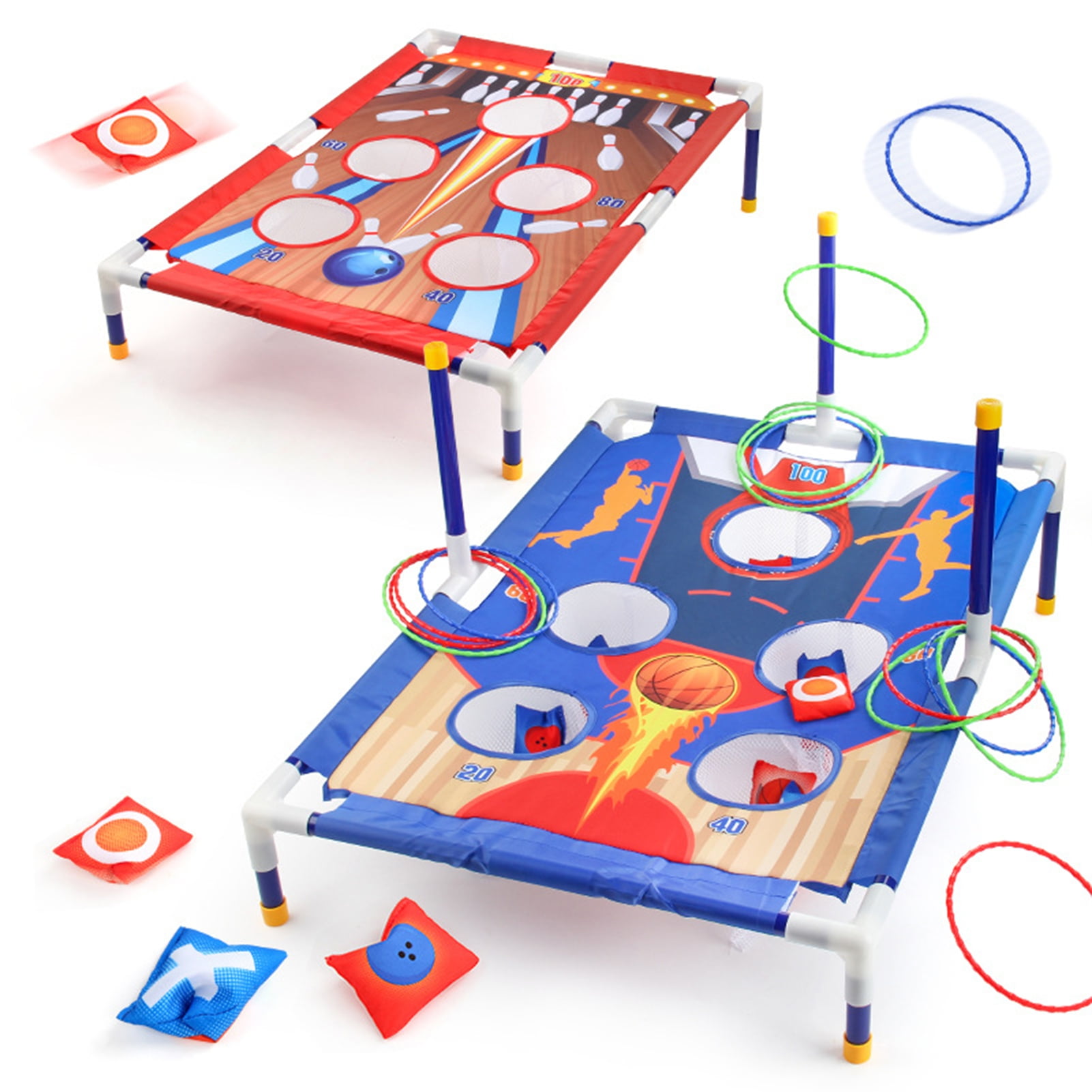 NIBOLOG 6 Hole Bean Bag Toss Game Set - with Bean Bags for Kids Sandbag ...