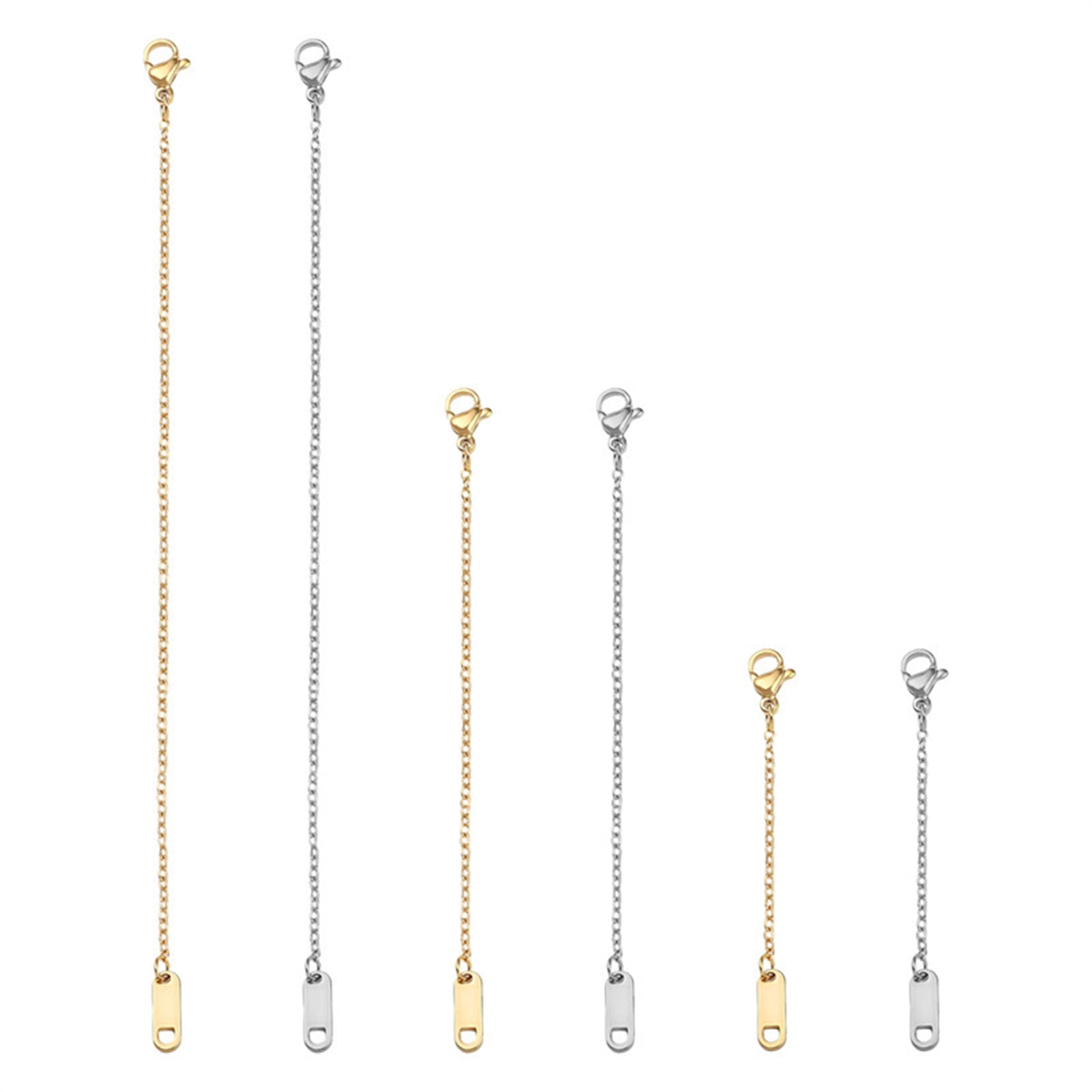 NIBOLOG 6 Pcs Bracelet Necklace Extended Chain Lobster Clip DIY Jewelry ...