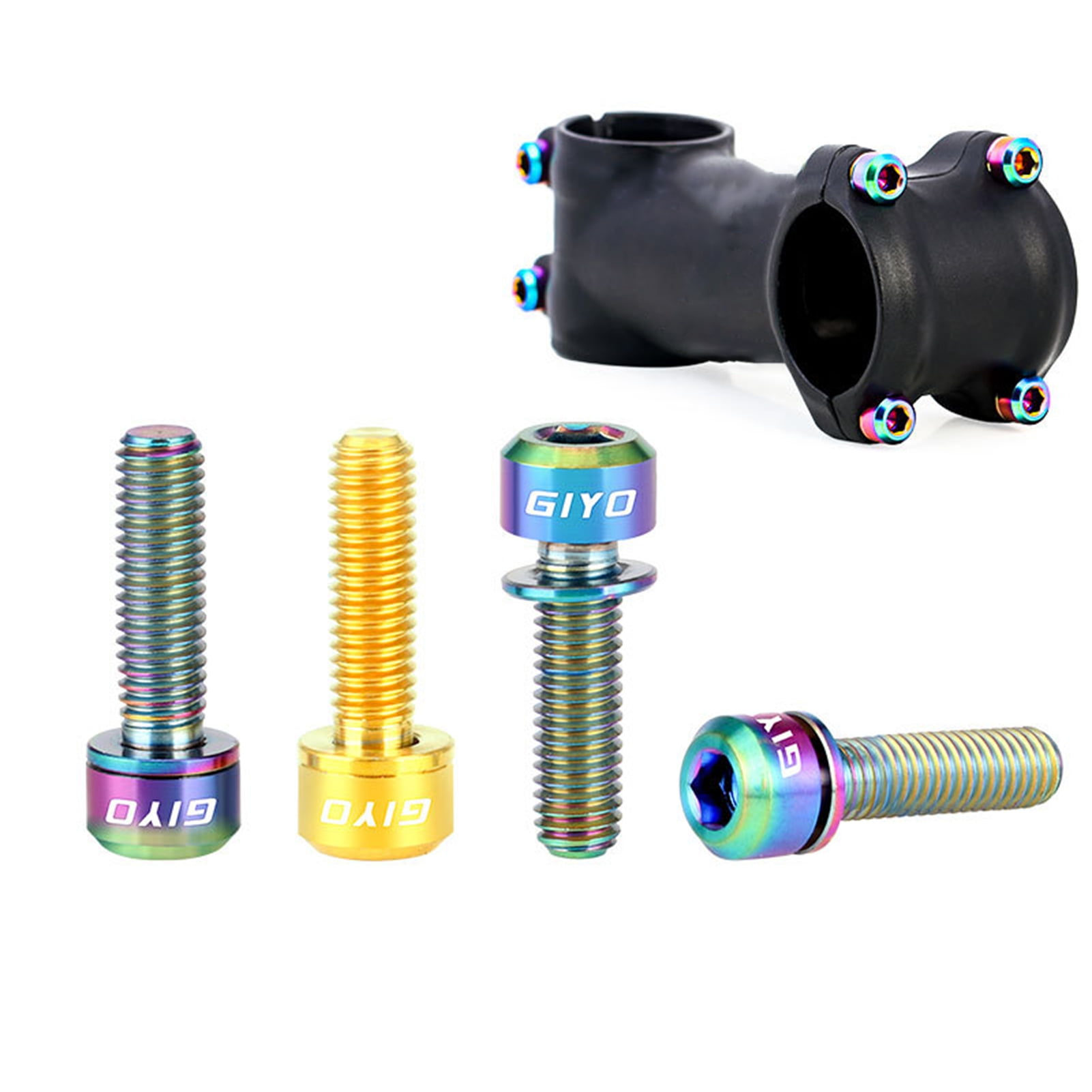 NIBOLOG 6Pcs Bike Stem Bolts Vibrant Color Reliable Bike Parts Bike ...