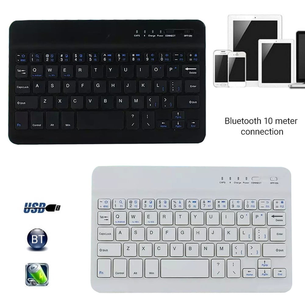 NIBOLOG 7/10inch Mini Slim Wireless Bluetooth-compatible Keyboard ...