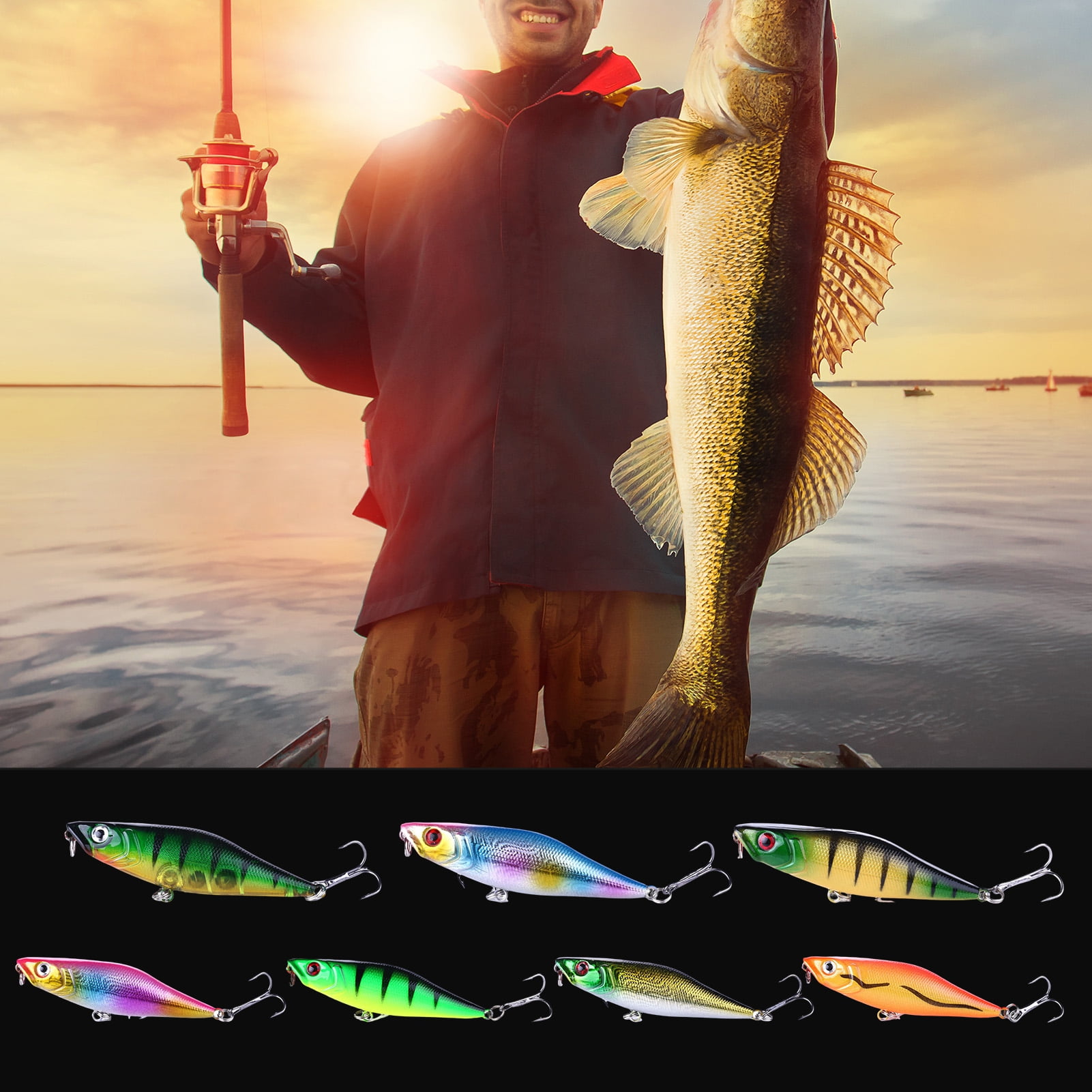 NIBOLOG 7.5cm/7.5g Bionic Bait Treble Hook Design 3D Eyes Realistic ...