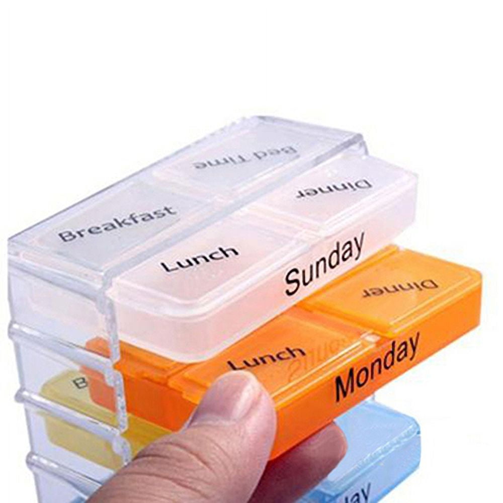NIBOLOG 7 Days Weekly Travel Medicine Tablet Holder Dispenser Organizer ...