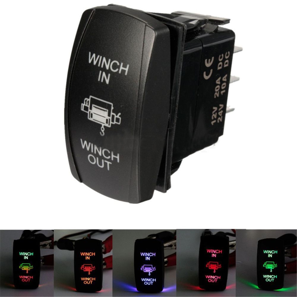 NIBOLOG 7-Pin Dual LED Light Winch Switch - 12V 24V Laser Boat UTV ...
