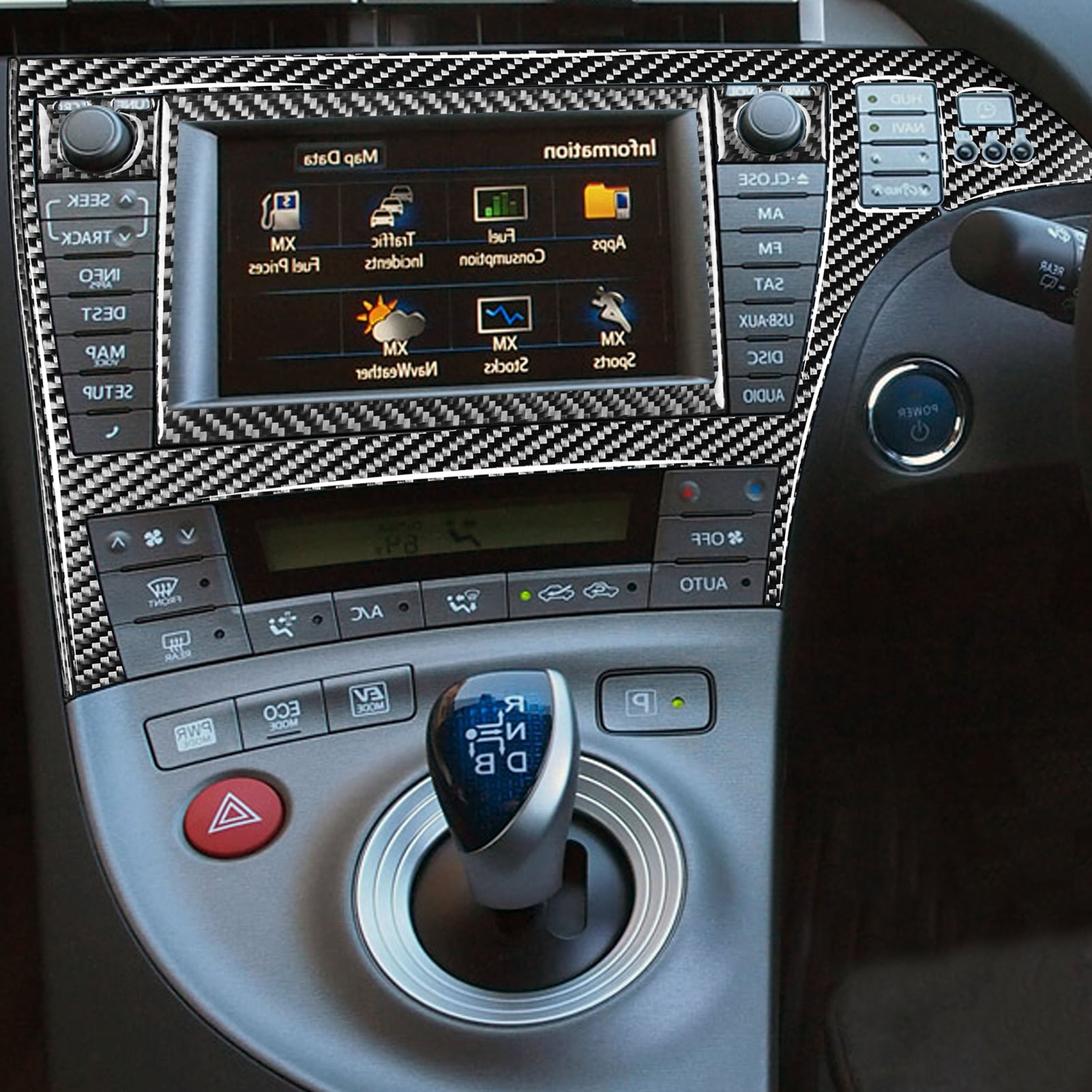 NIBOLOG 7Pcs Right Drive Interior Carbon Fiber Display Screen Stickers ...