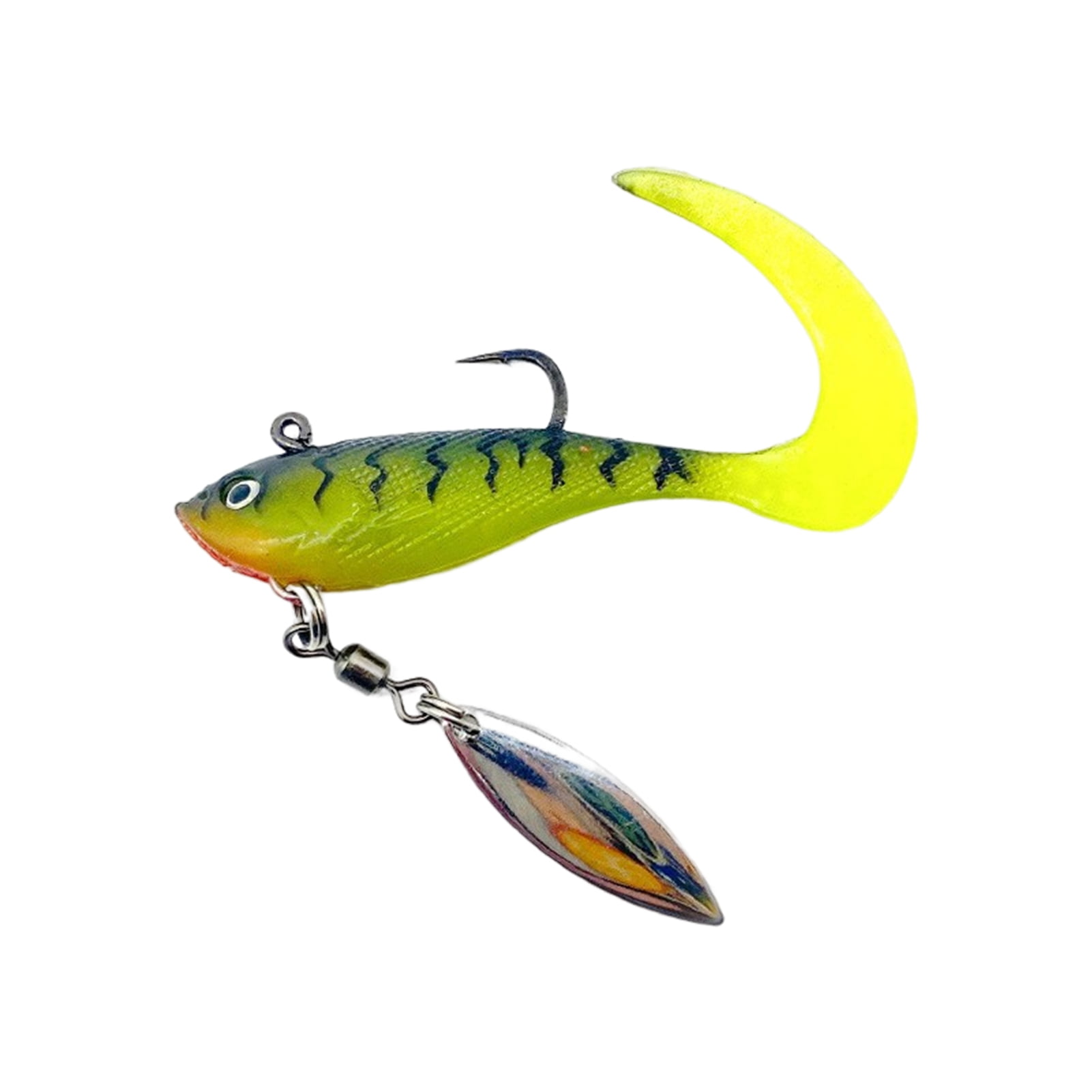 NIBOLOG 7g/6cm Bionic Soft Bait Sharp Hook 3D Simulated Fisheye Realistic Figure 8 Ring Spinning ...