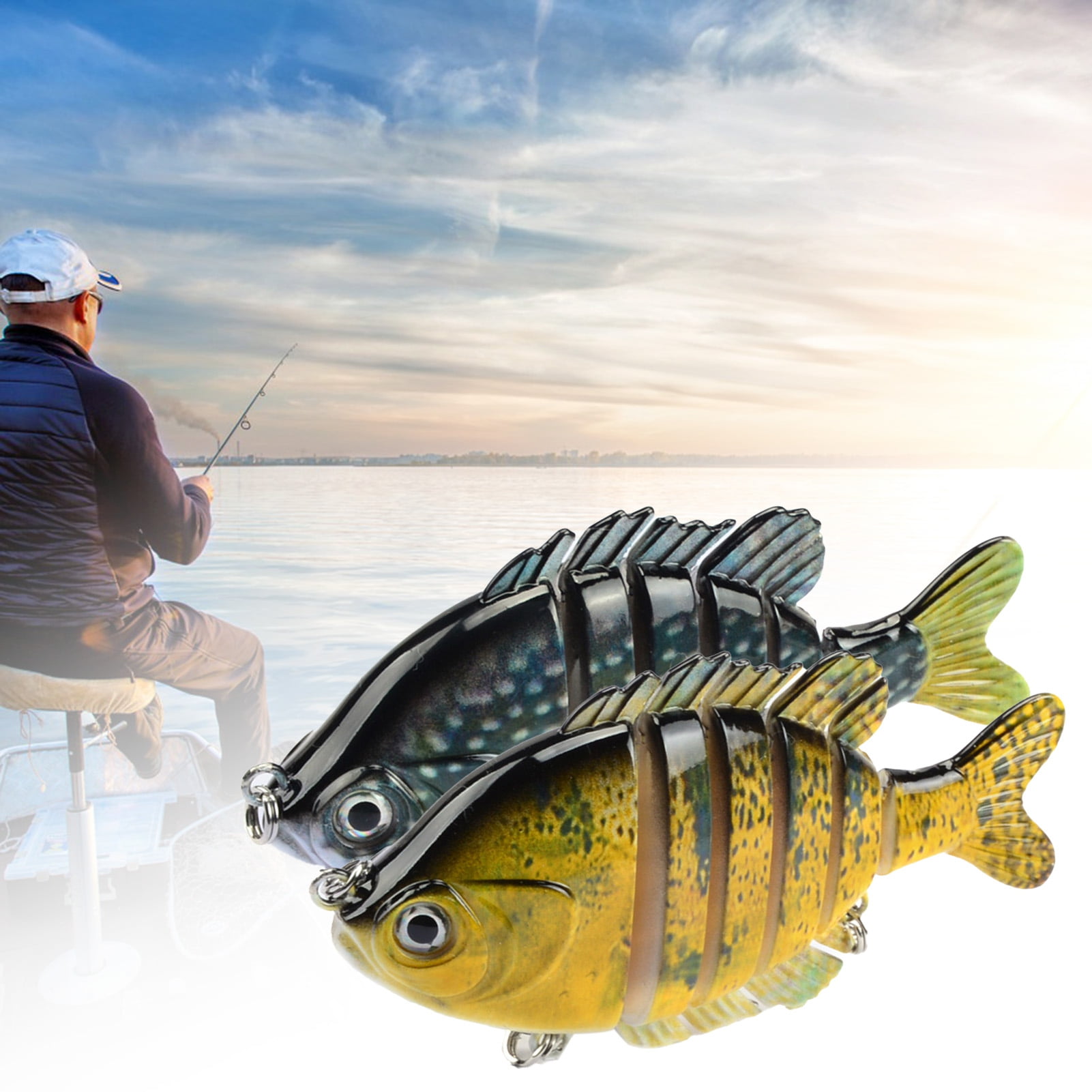 NIBOLOG 8.5cm 25g Artificial Bait Bionic 3D Eyes ABS 6 Segment Fishing ...