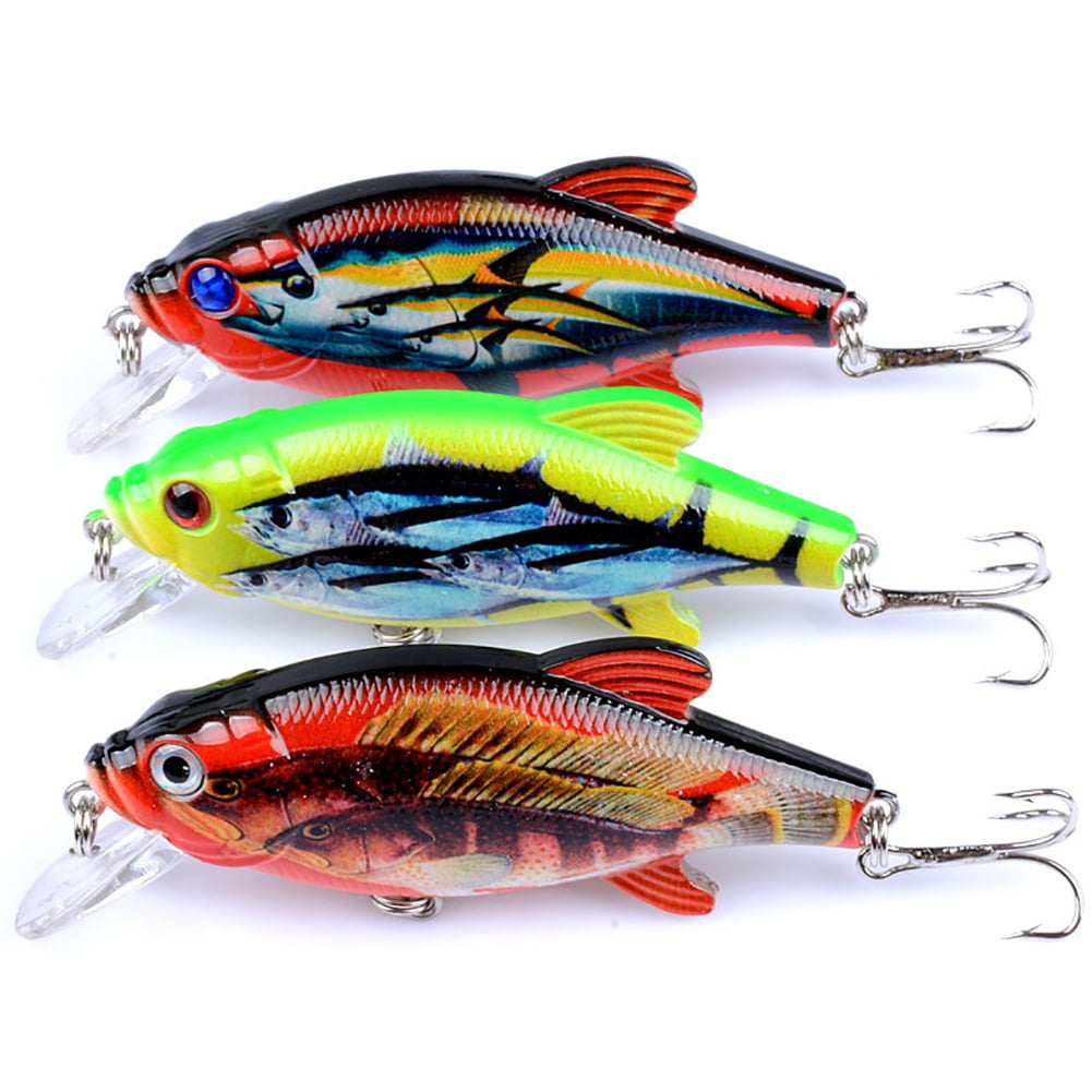 NIBOLOG 8cm 3D Eyes Painted Bionic Wobbler Swim Minnow Artificial Fishing Lure Hard Bait ...