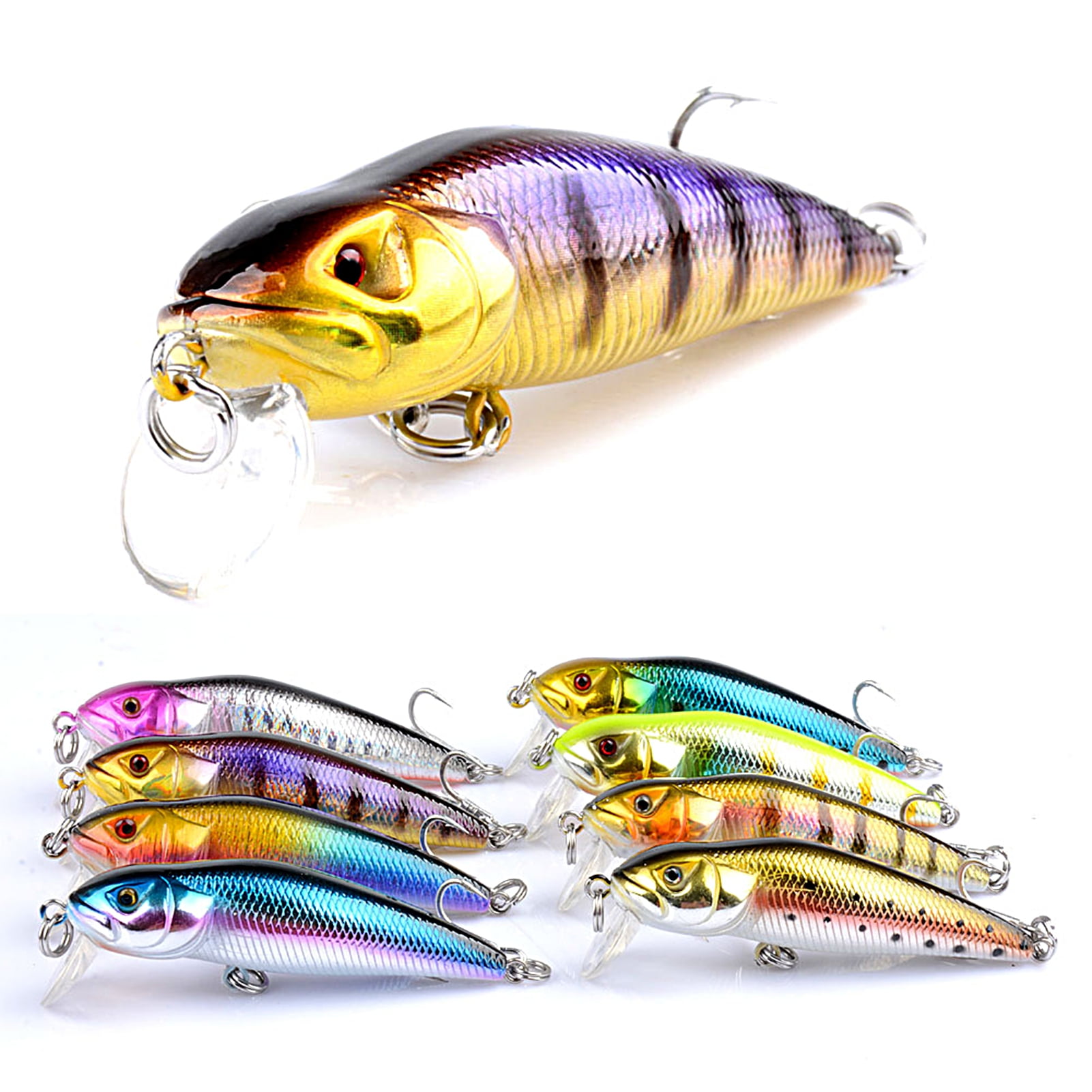 NIBOLOG 8g/7.1cm Fishing Lure Simulated Vivid Skin 3D Fisheyes Bright ...