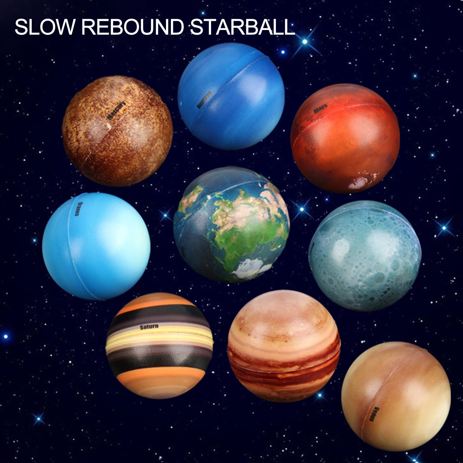 NIBOLOG 9Pcs 6CM Planet Ball Toy Solar System Star Cognition Early ...