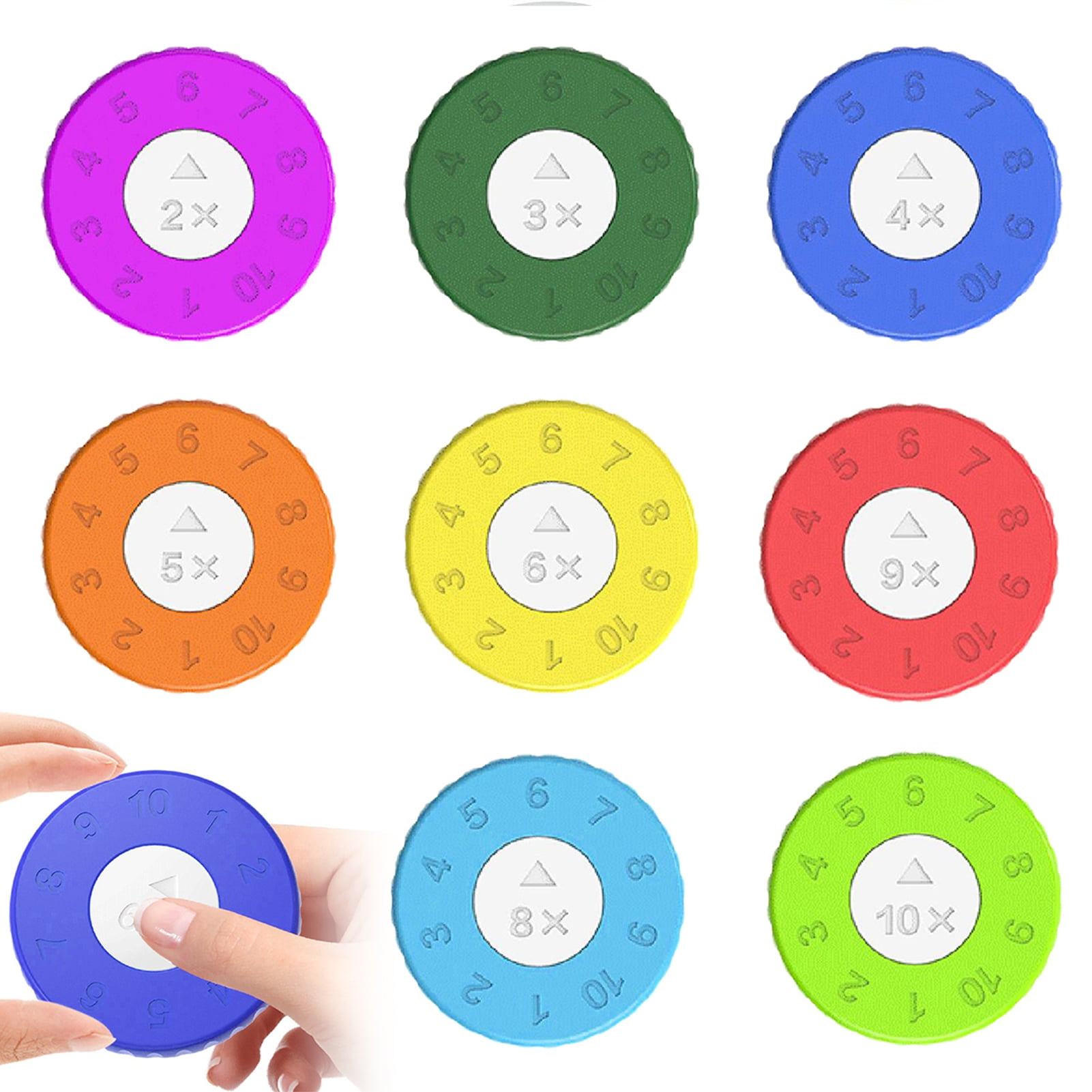 NIBOLOG 9Pcs/Set Math Fidget Spinner Addition Subtraction ...