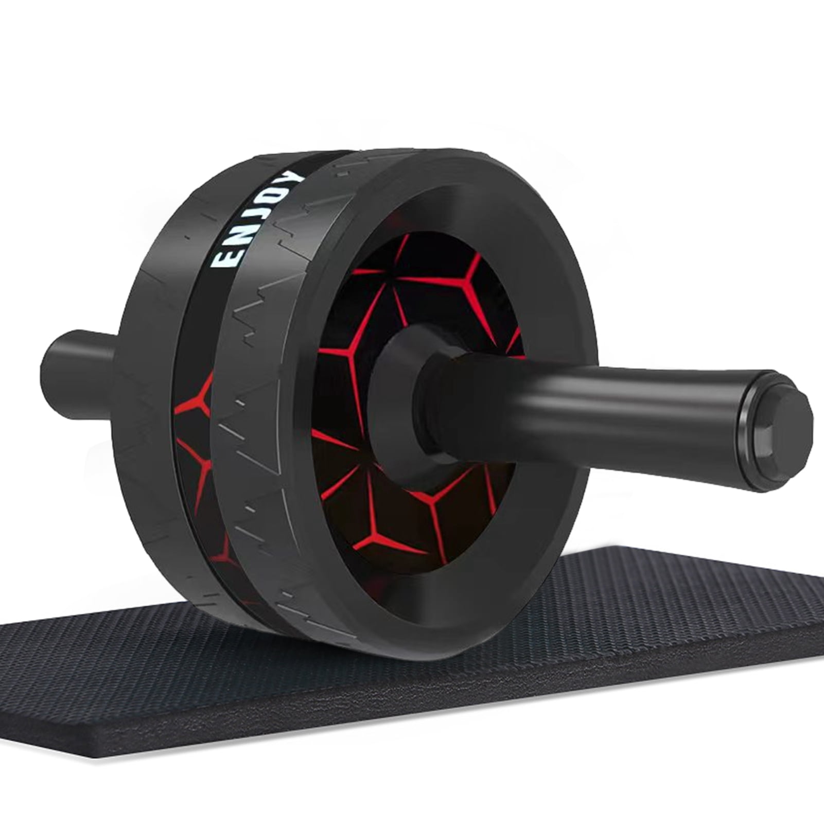 NIBOLOG Abdominal Roller Wheel with Kneeling Pad Wide Dual Wheels Anti ...