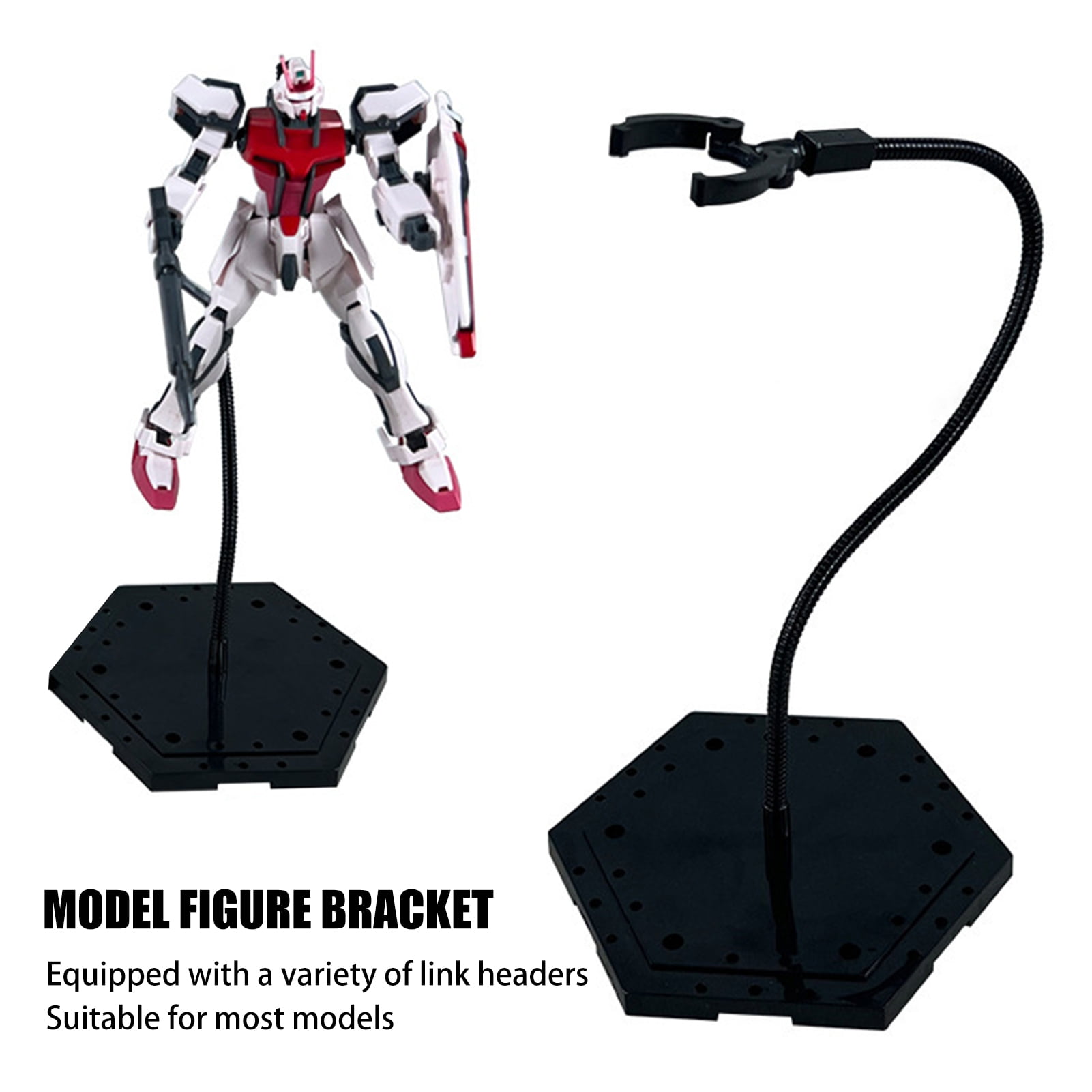 NIBOLOG Action Figure Stand with 8 Connectors Square/Hexagonal Base ...