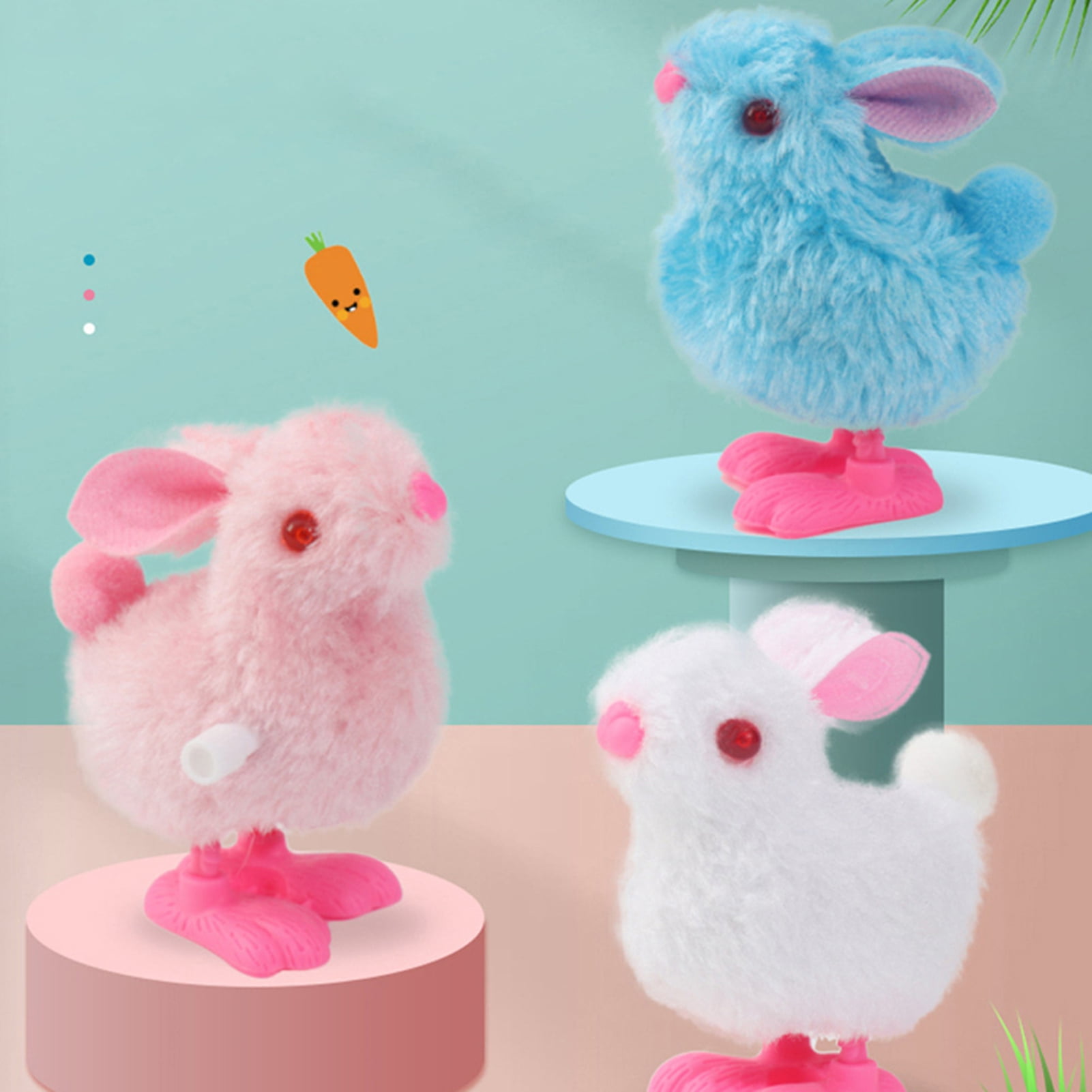 NIBOLOG Adorable Hare Shape Clockwork Toy Decor Creative Cute Plastic ...