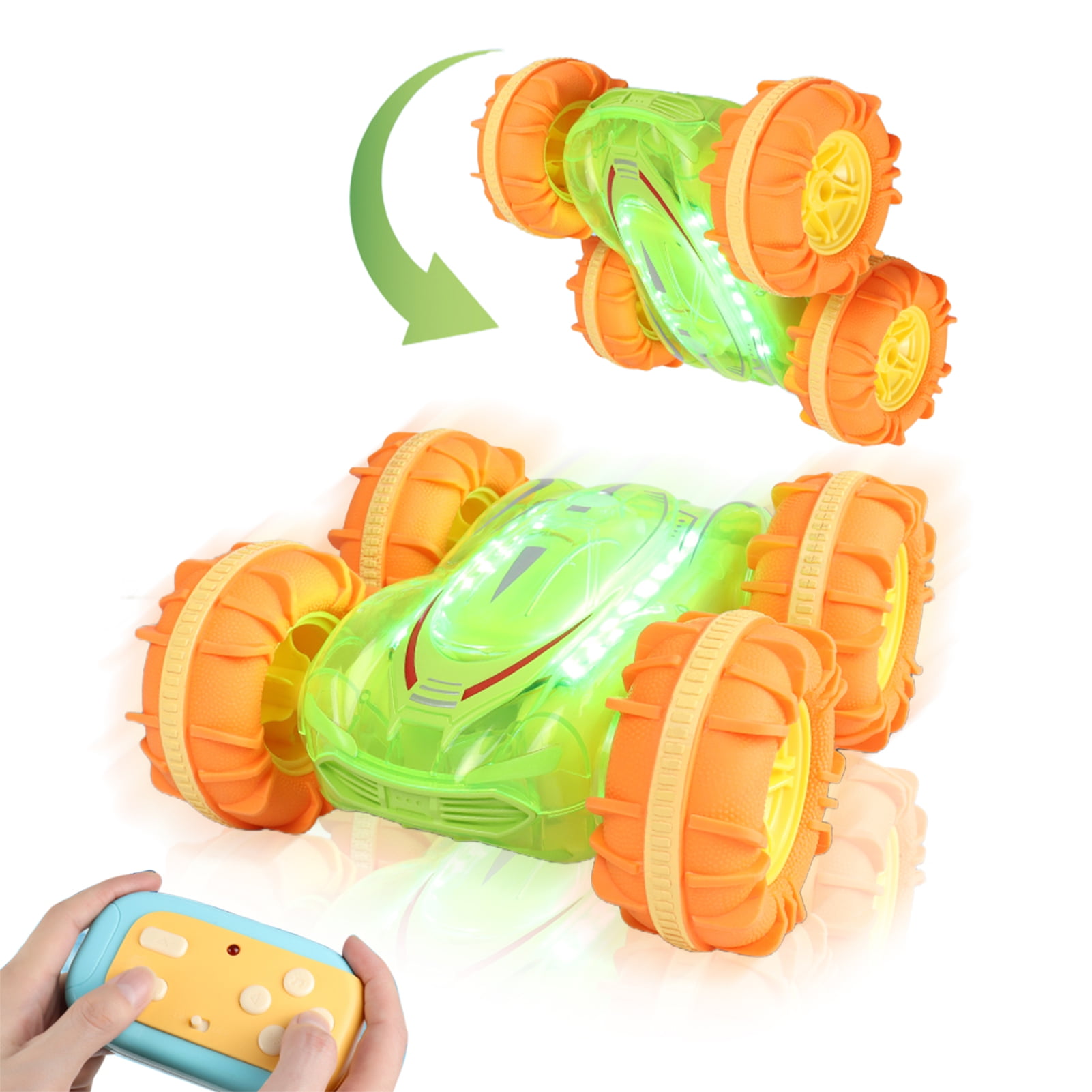 NIBOLOG Amphibious 2.4GHz RC Car with Light Double-sided Flip ...