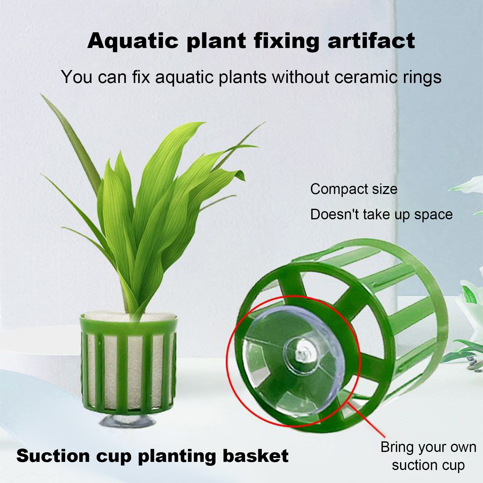NIBOLOG Aquarium Plant Basket Hydroponic Aquatic Pot with Suction Cup ...