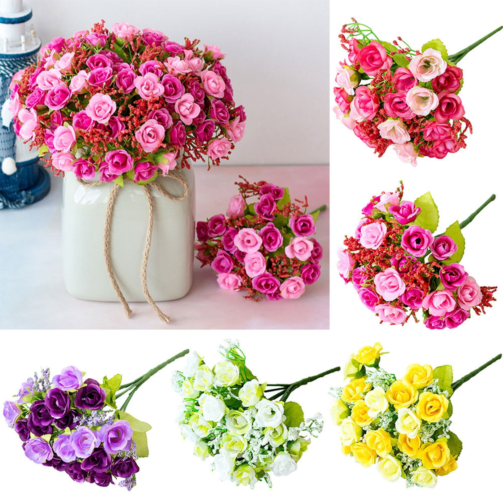 NIBOLOG Artificial Flower Non-fading Vivid Cloth Beautiful Simulation ...