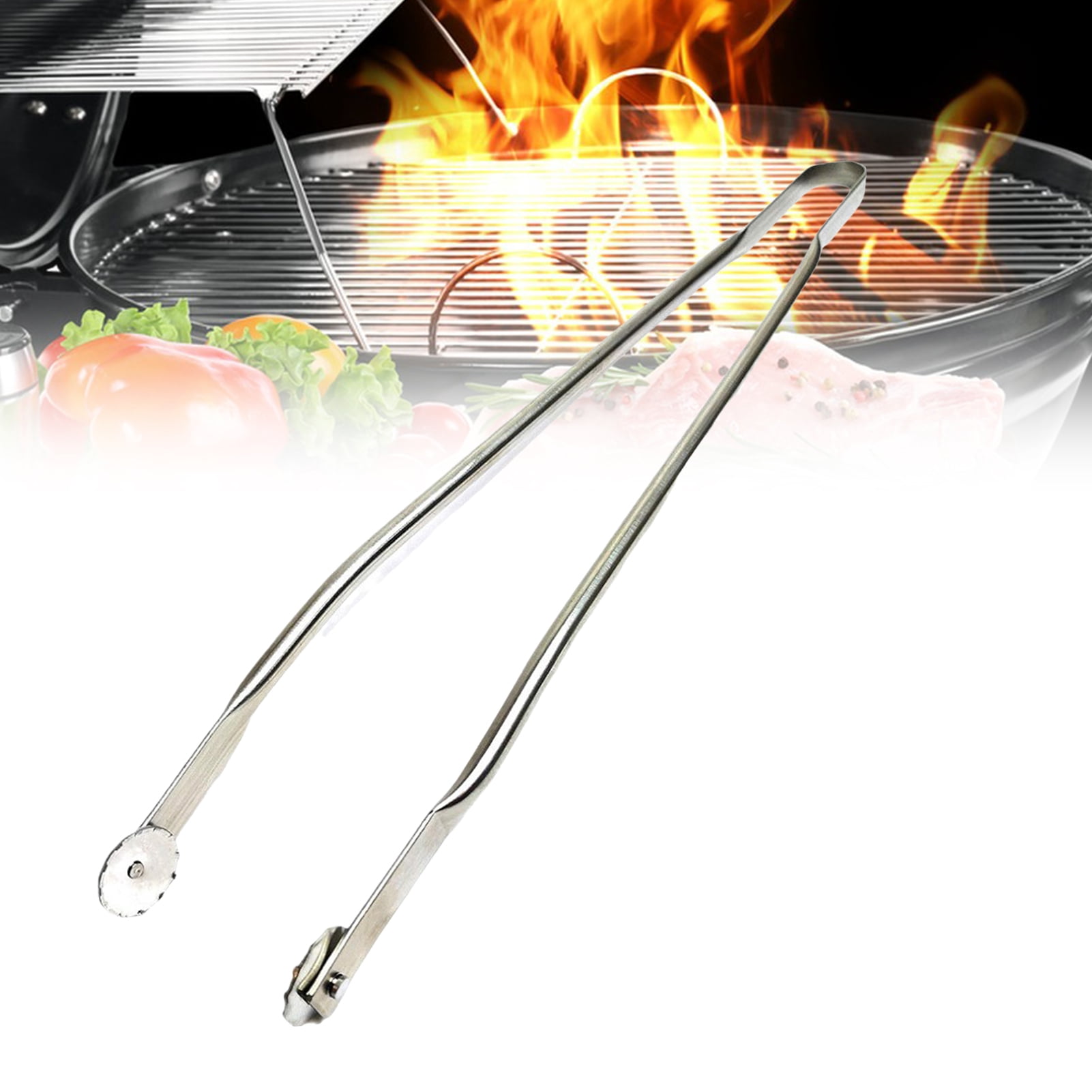 NIBOLOG BBQ Tongs Stainless Steel Sausage Turning Grill Tongs for Bacon ...
