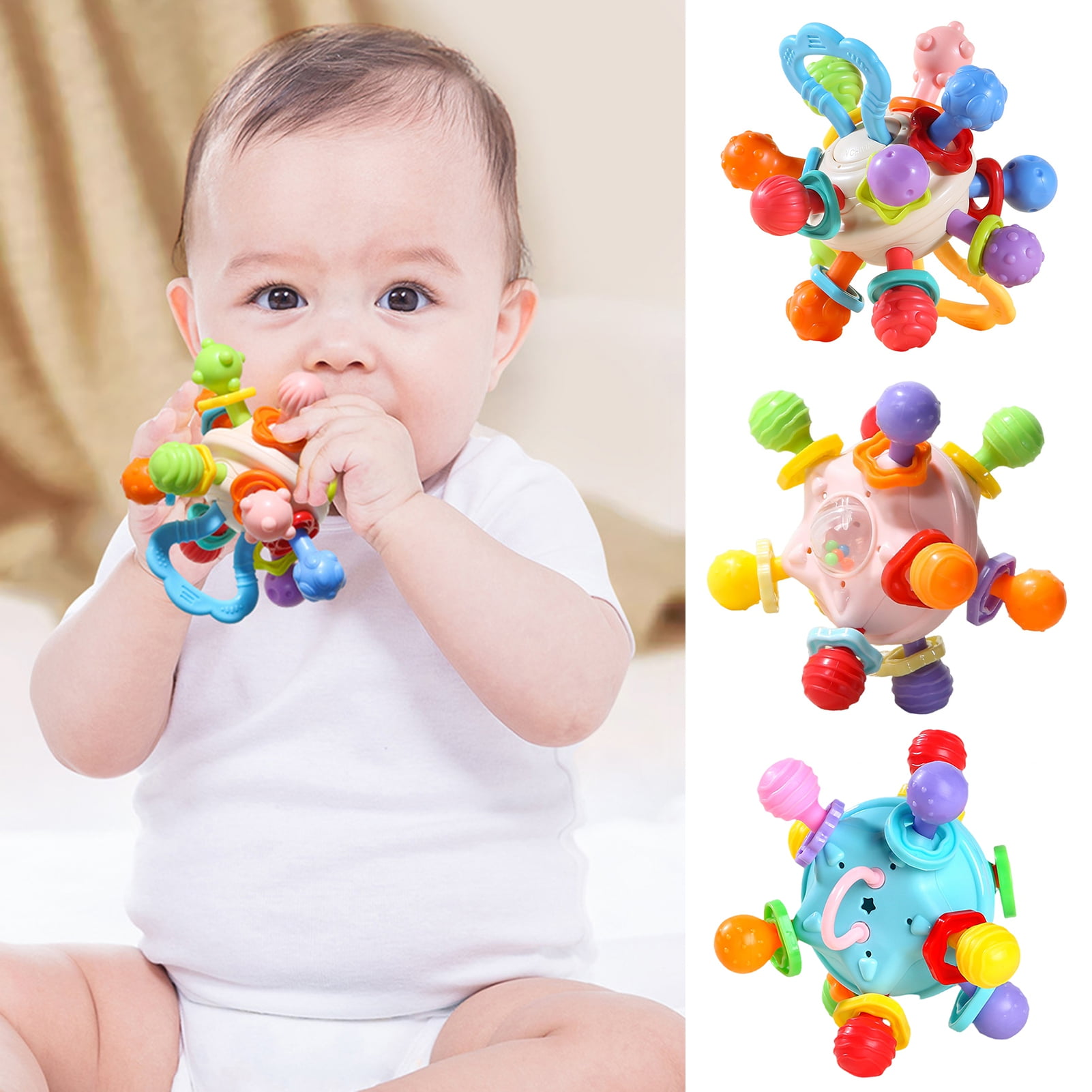 NIBOLOG Baby Grasping Ball Developmental Montessori Toys for 0-6 6-12 ...
