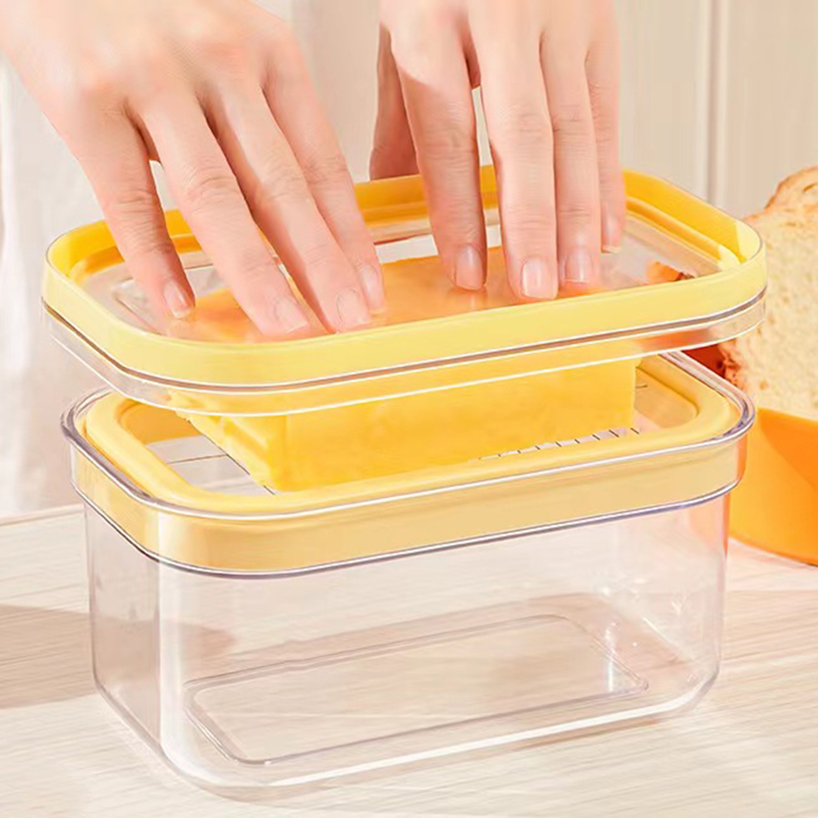 NIBOLOG Butter Slicer Cutter Box Stainless Steel Wire Butter Dish with ...