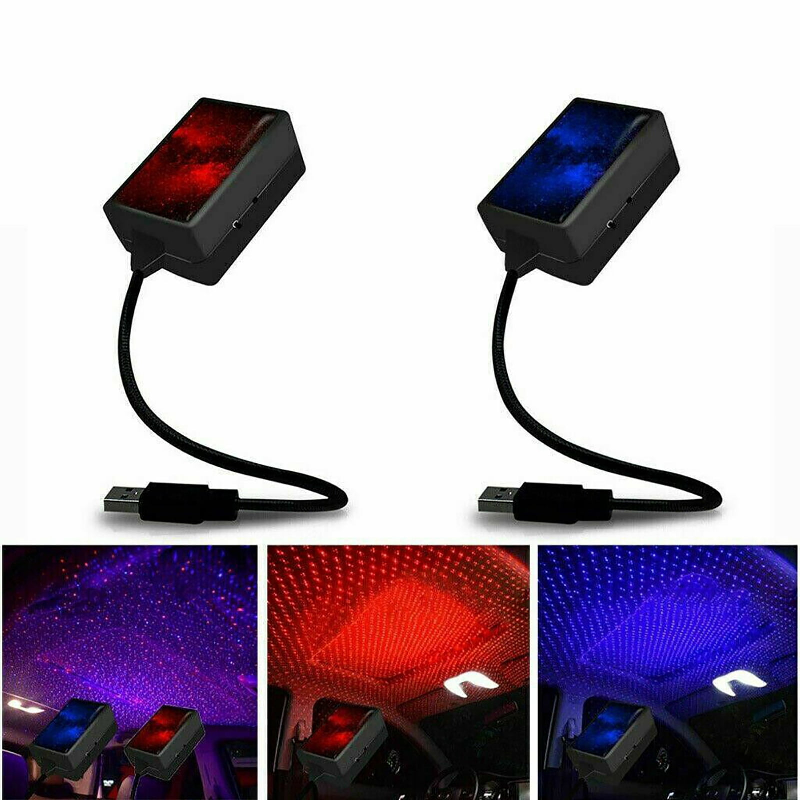 NIBOLOG Car Auto Interior Rotating Starry Sky LED Projector Lamp USB ...