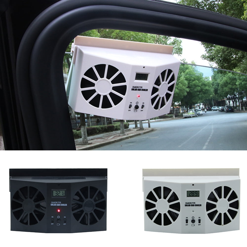 NIBOLOG Car Auto Solar Powered Fan Cooler Window Air Vent Vehicle ...