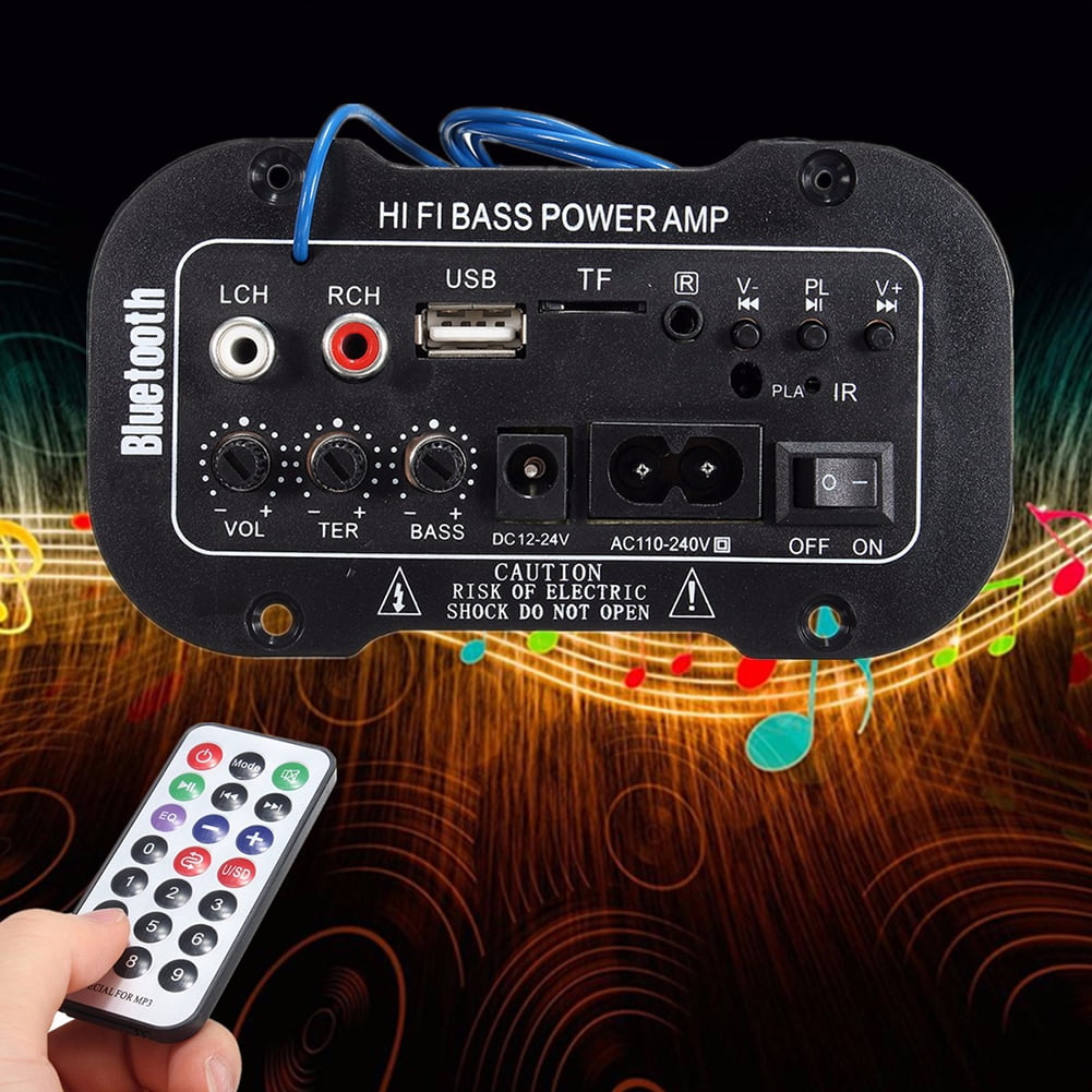 NIBOLOG Car Bluetooth-compatible HiFi Bass Power - AMP Stereo Digital ...