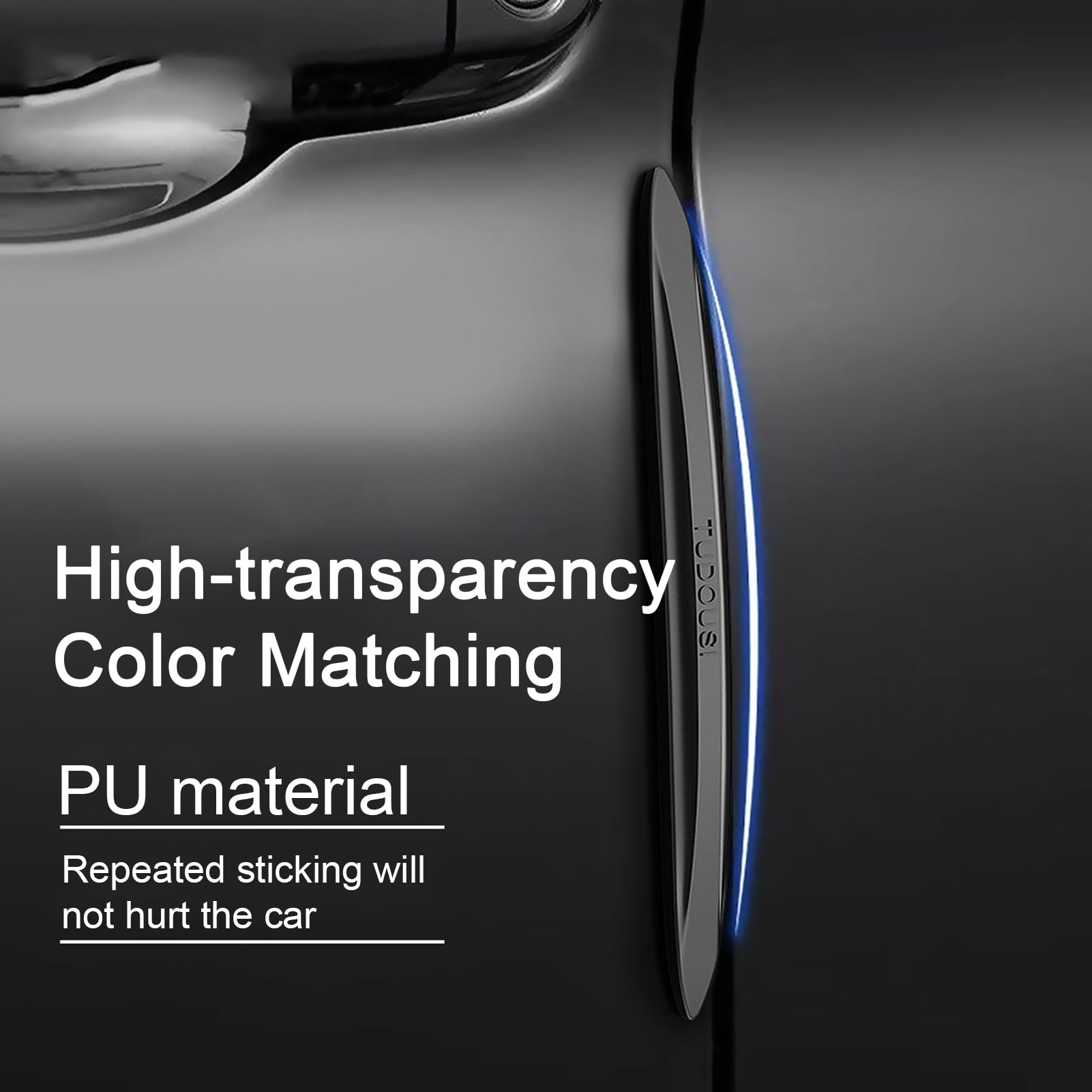 NIBOLOG Car Door Protection Strips - 4Pcs Invisible Trace-less, Anti ...