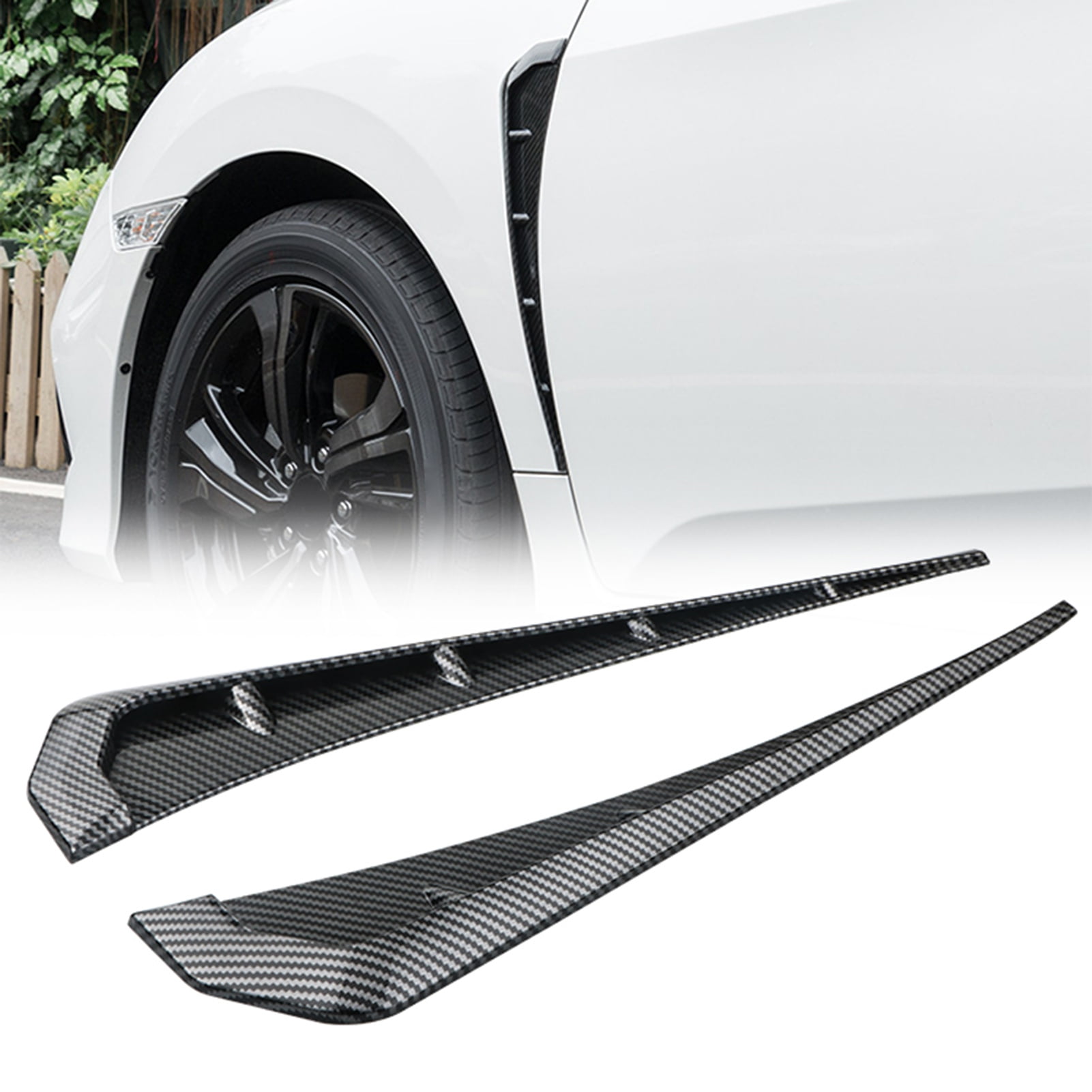 NIBOLOG Car Fender Side Vent Modified - Carbon Fiber Glossy Universal ...