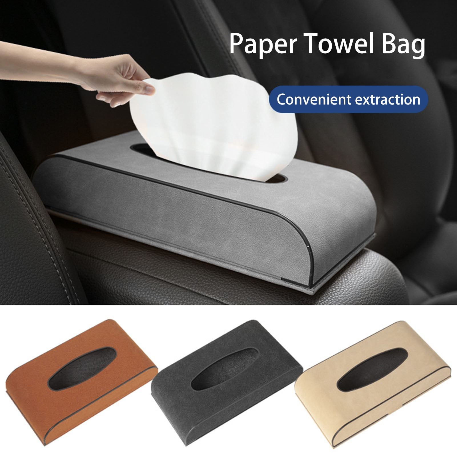 NIBOLOG Car Tissue Box - Smooth Surface Compact Size, Universal ...