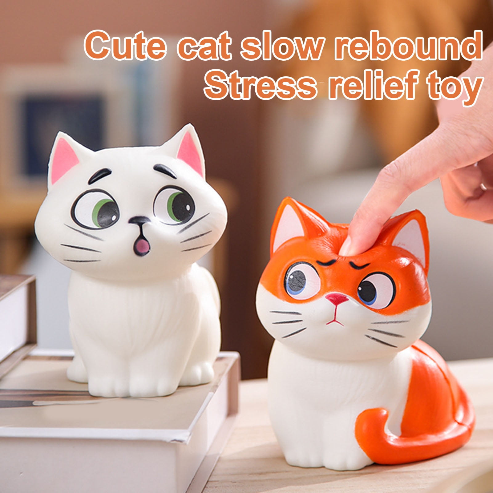 NIBOLOG Cartoon Cat Squeeze Toy Slow Rebound Stress Relief Stretch ...