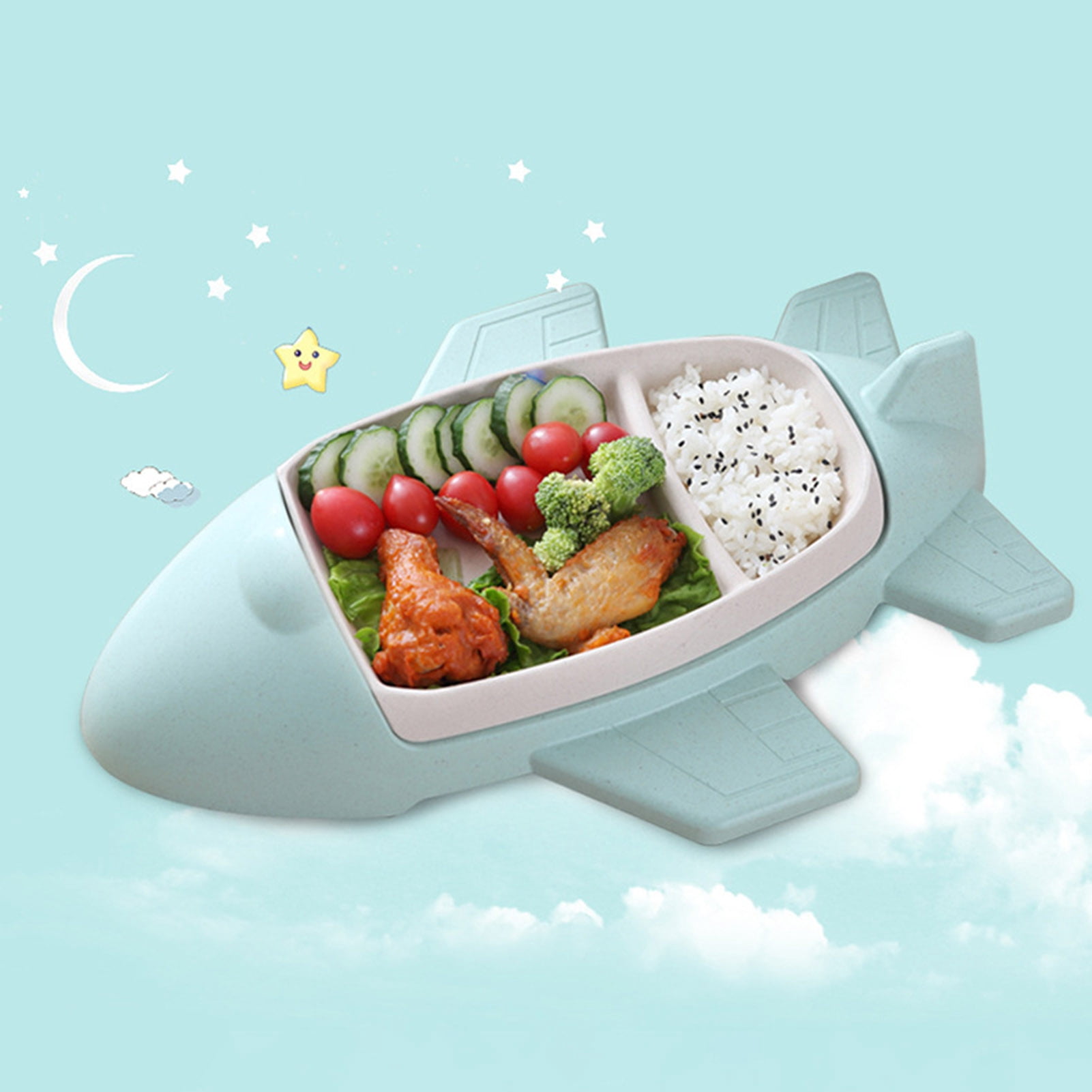 NIBOLOG Children Dish Cartoon Airplane Division Design Tableware Kids ...