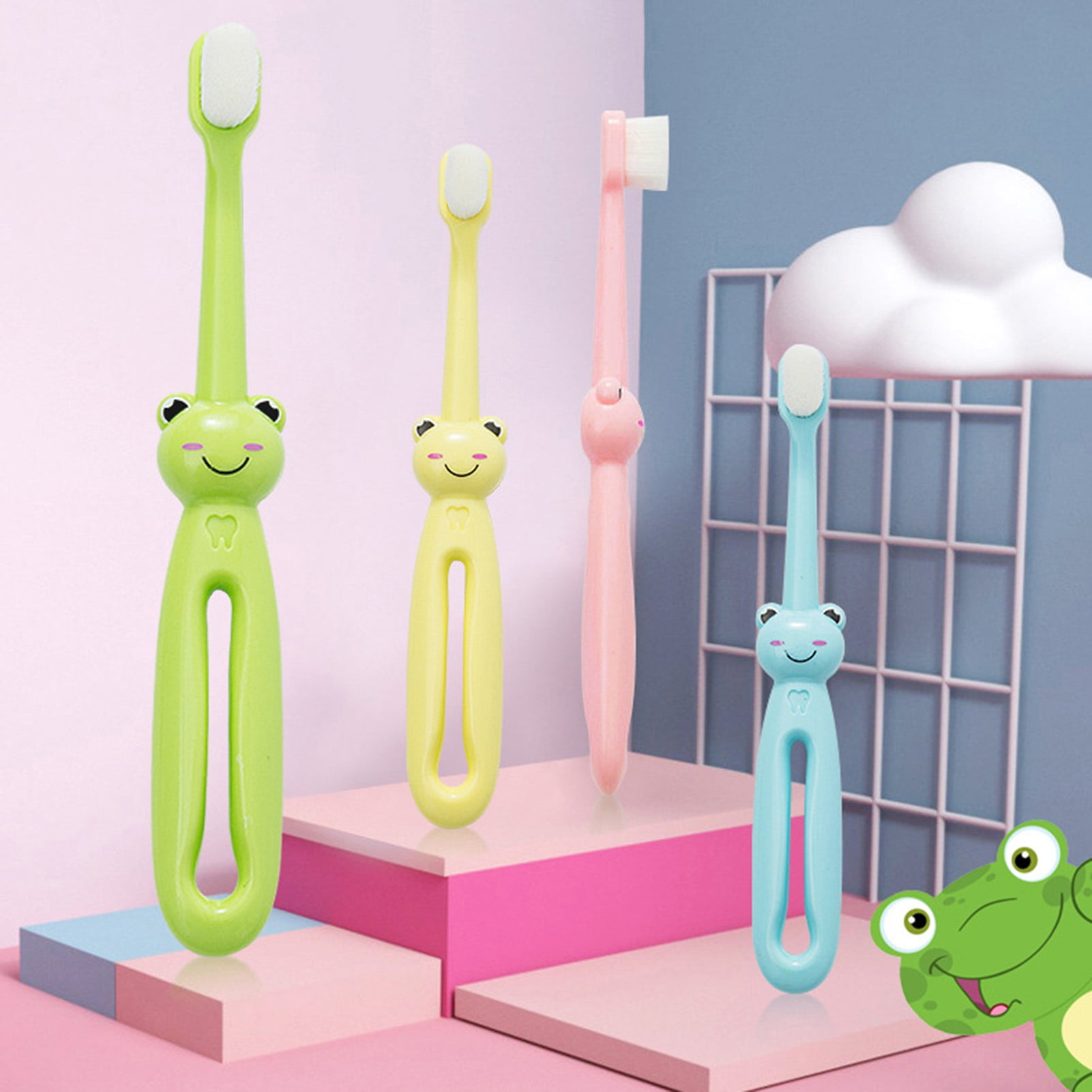 NIBOLOG Children Toothbrush Harmless to Gum Remove Tooth Stains ...