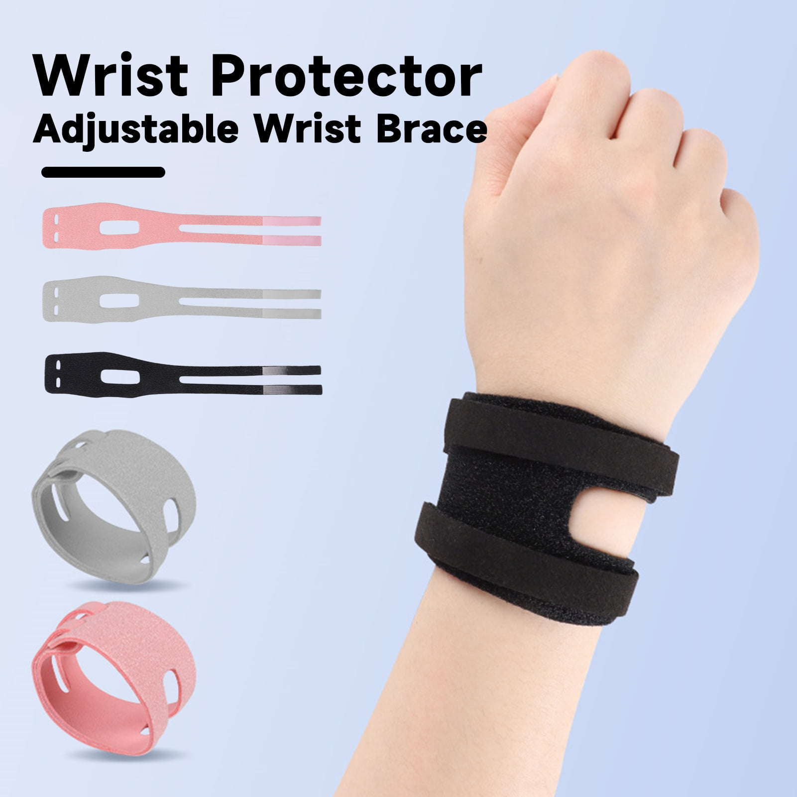 NIBOLOG Compression Wrist Brace Protector with Fastener Tape Adjustable ...