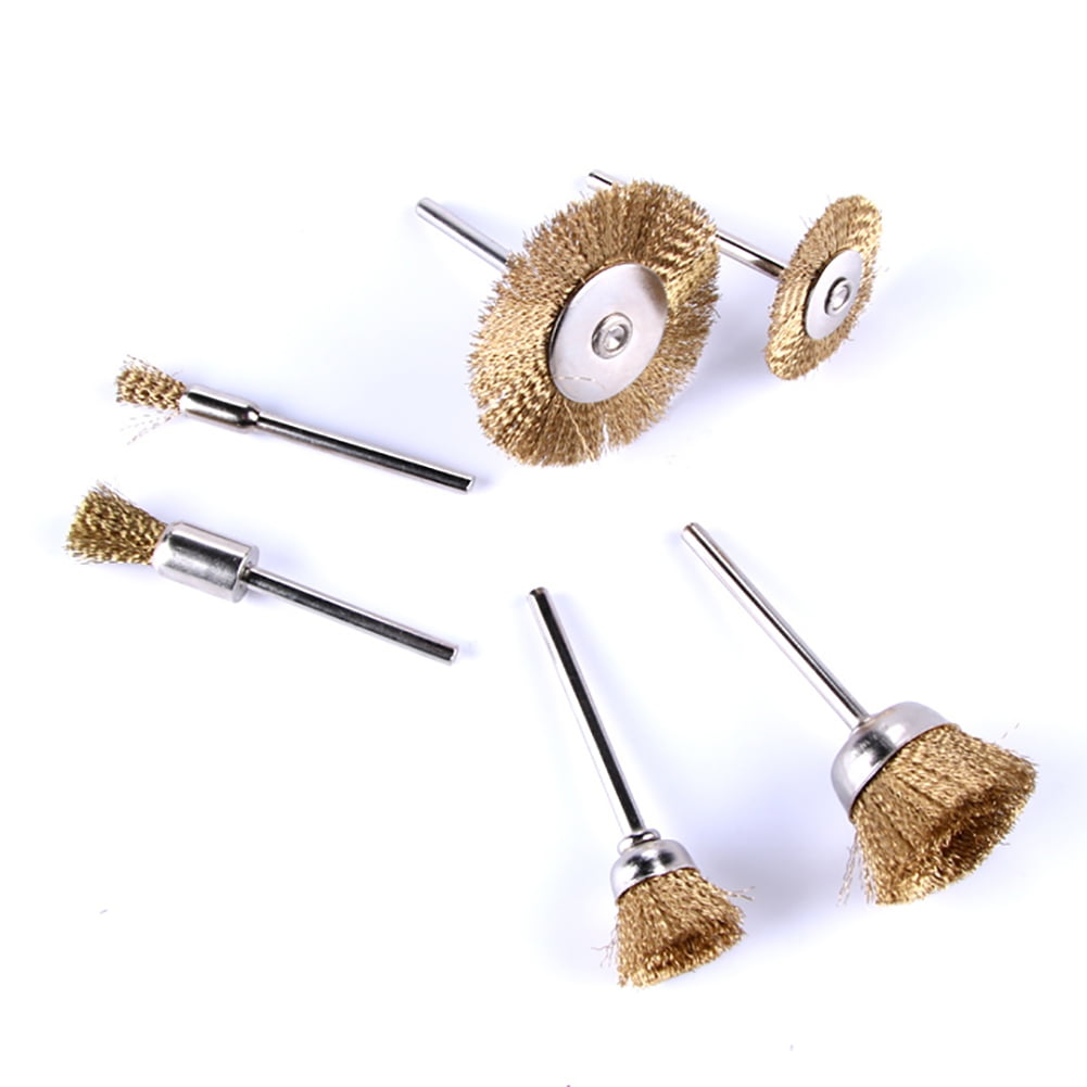 NIBOLOG Copper Steel Wire Brush Polishing Car Wheels Full kit Rotary ...
