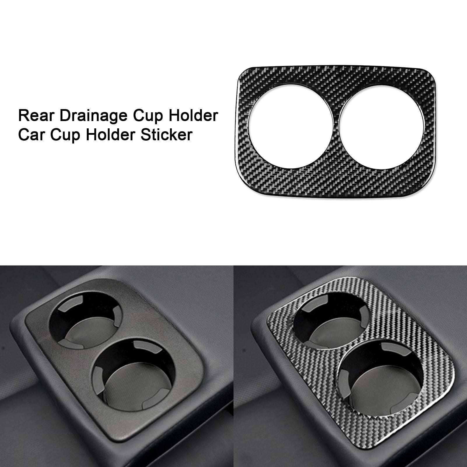 NIBOLOG Cup Holder Trim - Strong Adhesive Carbon Fibre Rear Drainage ...