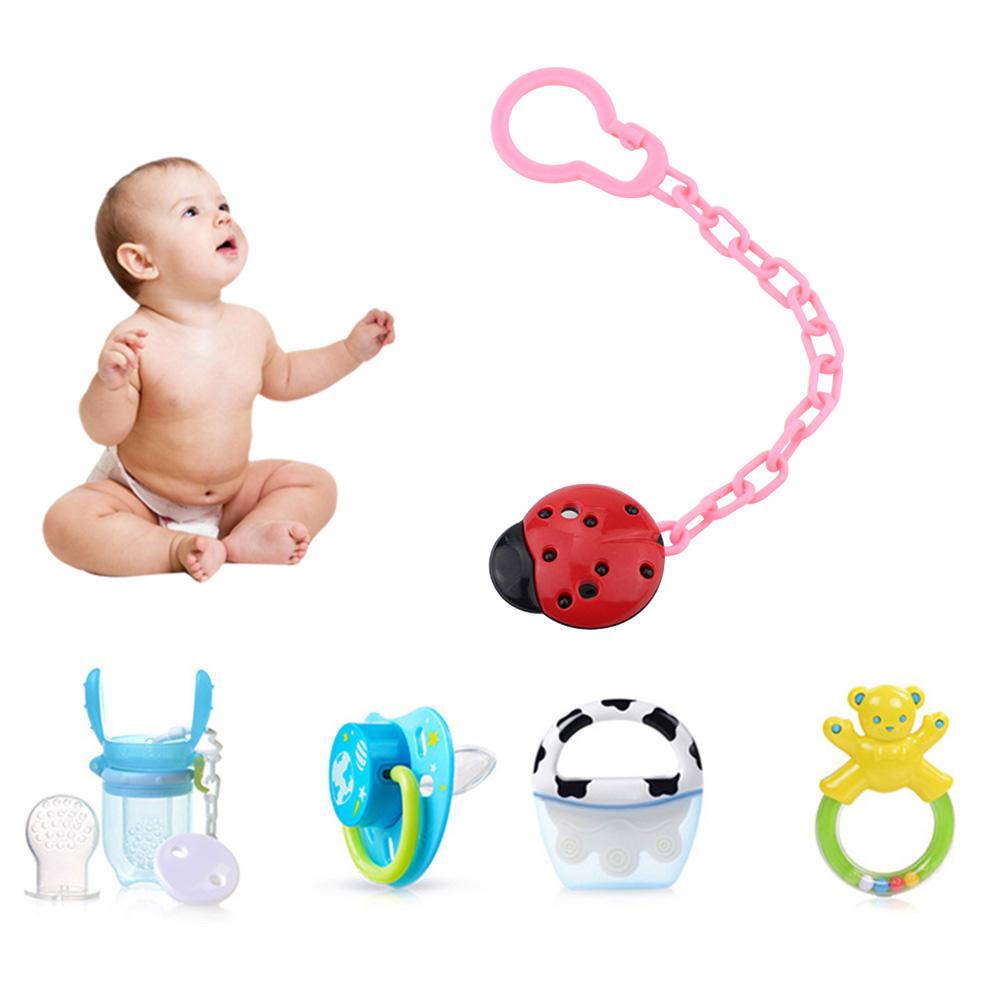 NIBOLOG Cute Ladybug Baby Feeding Nipple Pacifier Clip Dummy Chain Drop ...