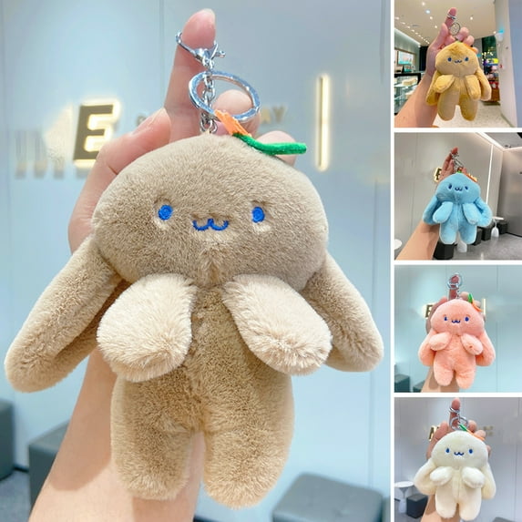 NIBOLOG Cute Plush Rabbit Keychain Stuffed Bunny Animal Plushie Key ...