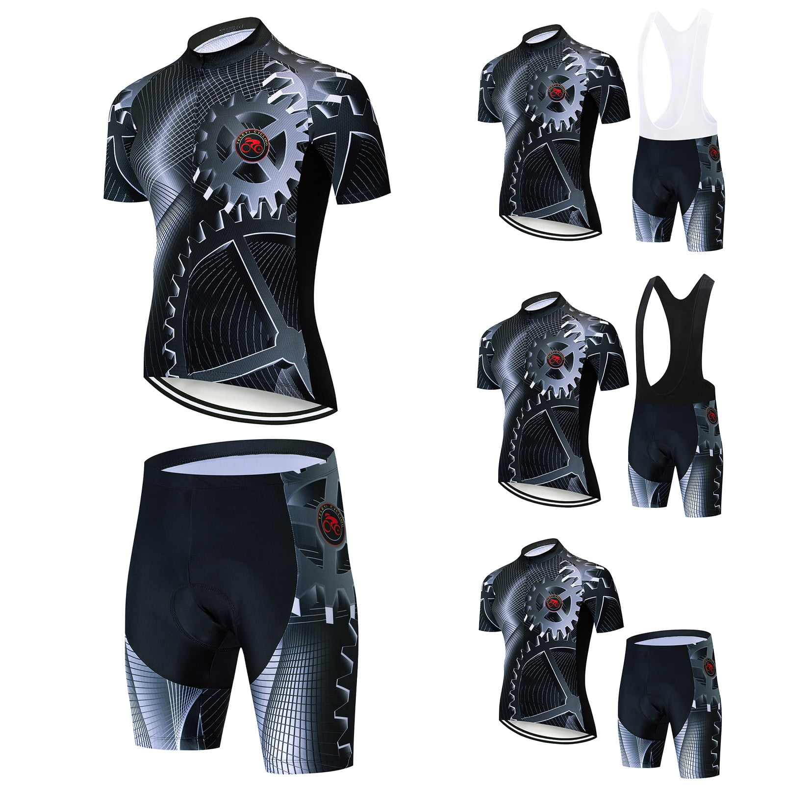 NIBOLOG Cycling Jersey Set Quick Dry Elastic Mesh Fabric Short Sleeve ...