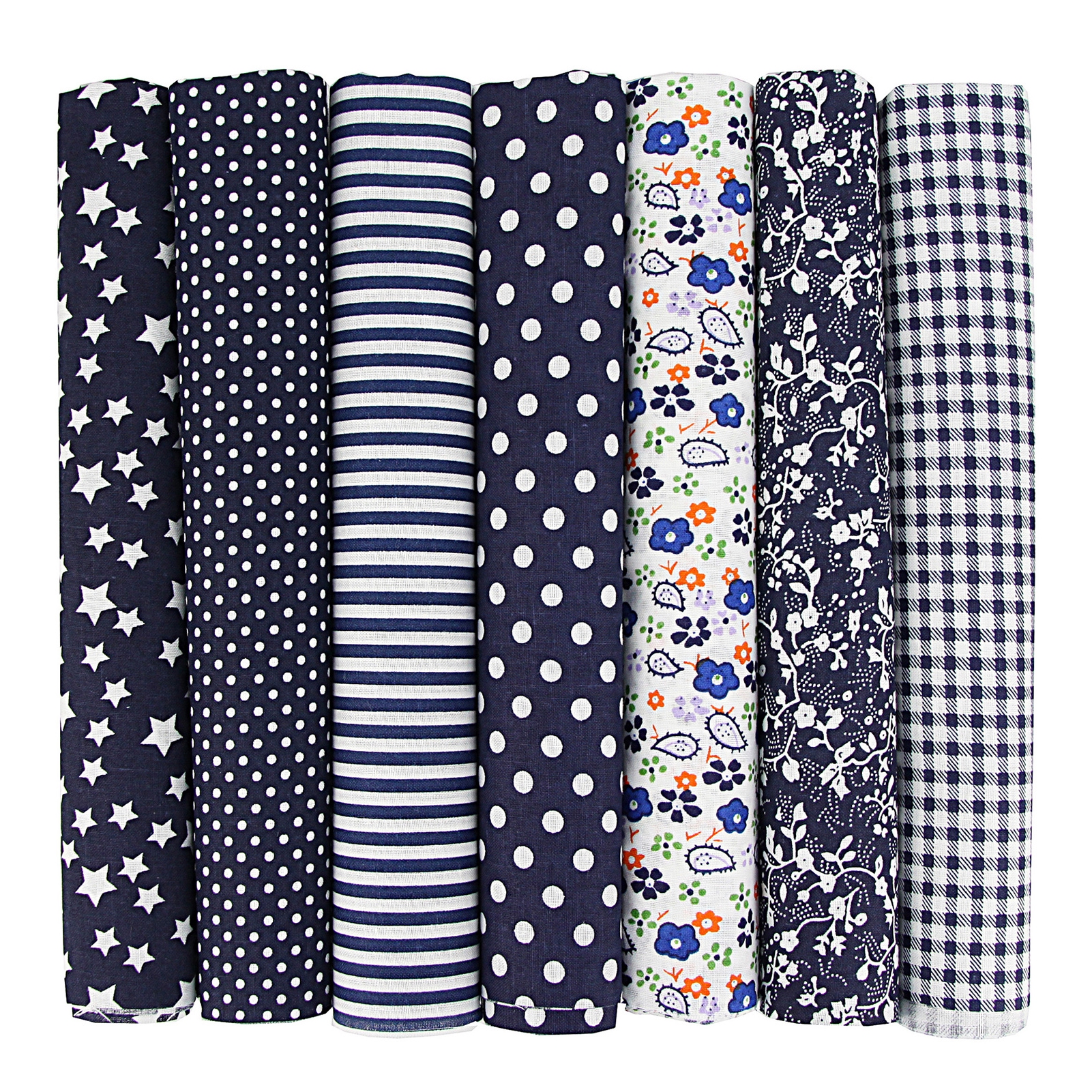 NIBOLOG DIY Patchwork Cloth Set - 7Pcs/Set Bright-colored Cotton ...