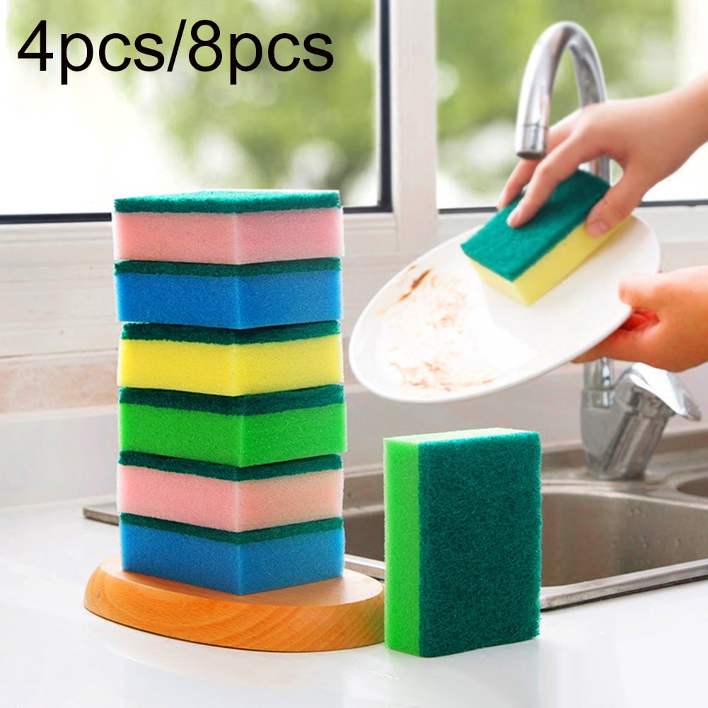 NIBOLOG Dish Plate Washing Sponge Brush Scrubber Oil Dirt Rust Remover ...
