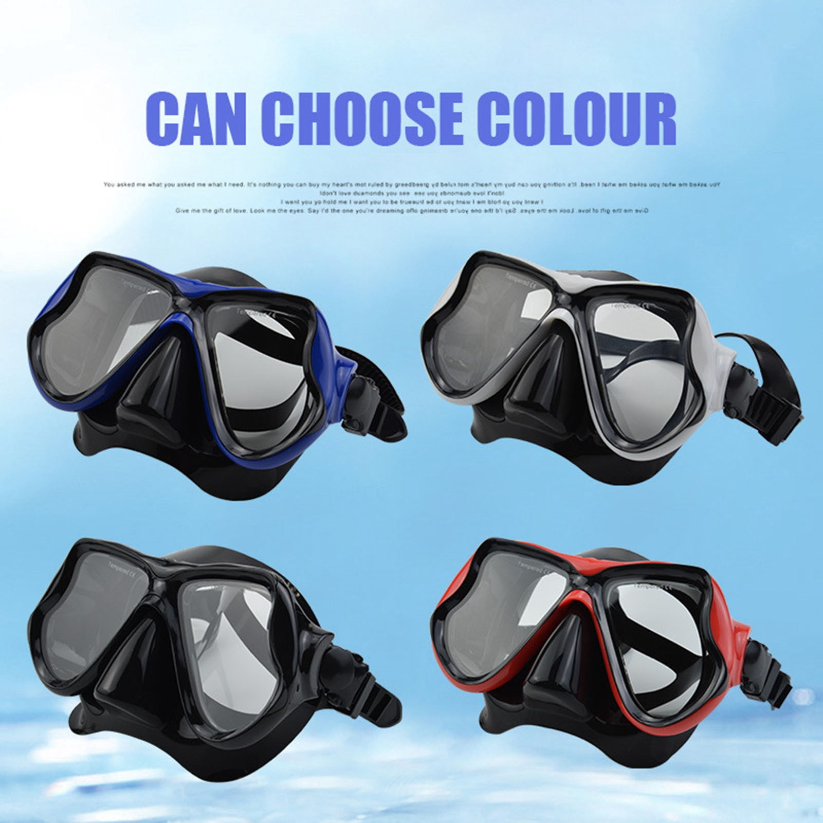 NIBOLOG Diving Goggles Adjustable Strap High Clarity Wide Vision Multi ...