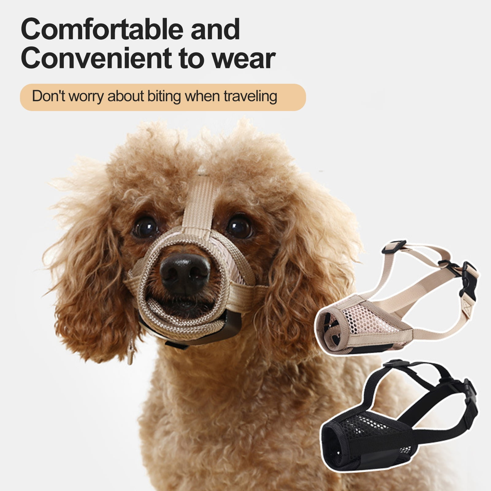 NIBOLOG Dog Muzzle Widened Fastener Tape Design Adjustable Breathable ...