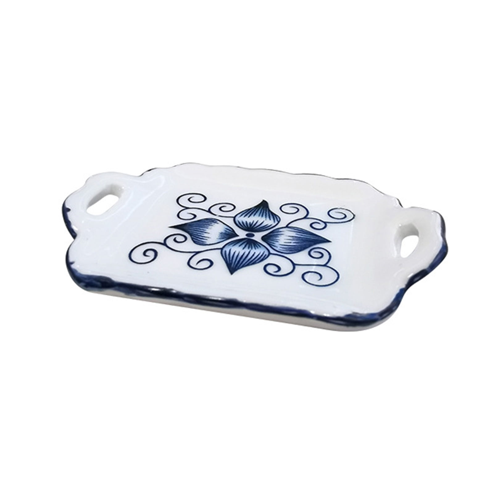 NIBOLOG Dollhouse Tea Set Tray - Chinese Style Ceramics Petal Print ...
